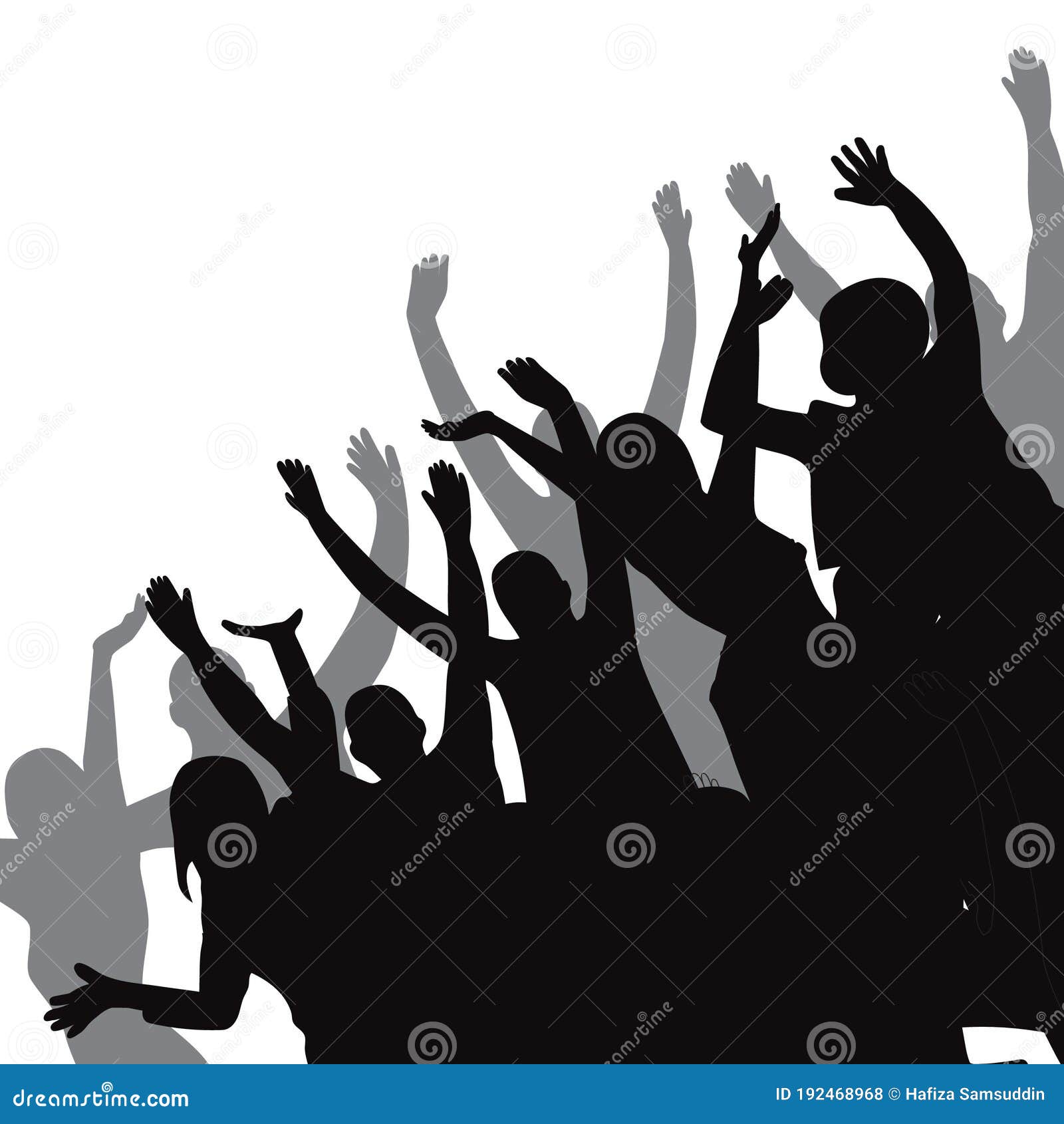Silhouette of Crowd. Vector Illustration Decorative Design Stock Vector ...
