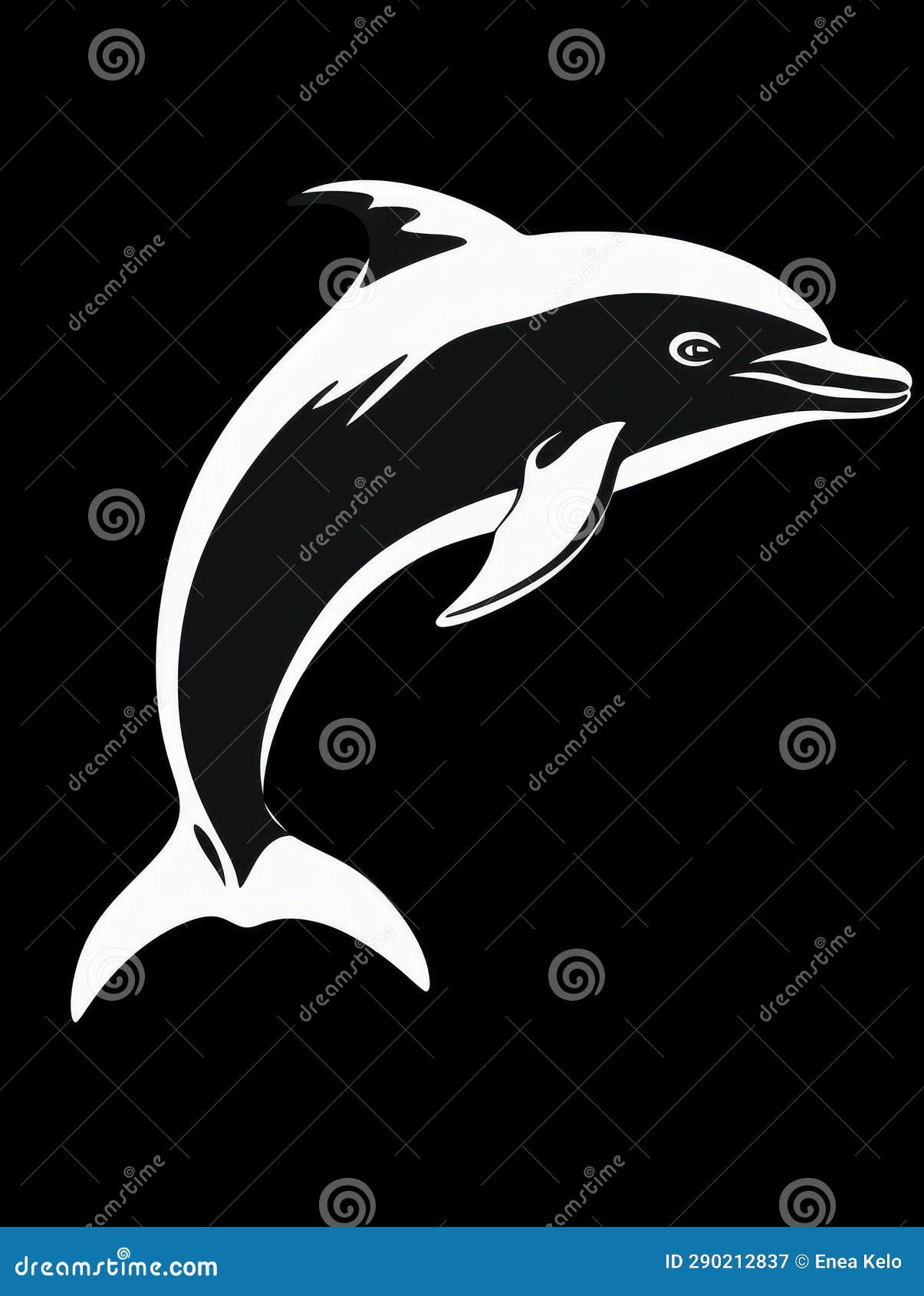 Silhouette of a Cute Dolphin Stock Illustration - Illustration of side ...