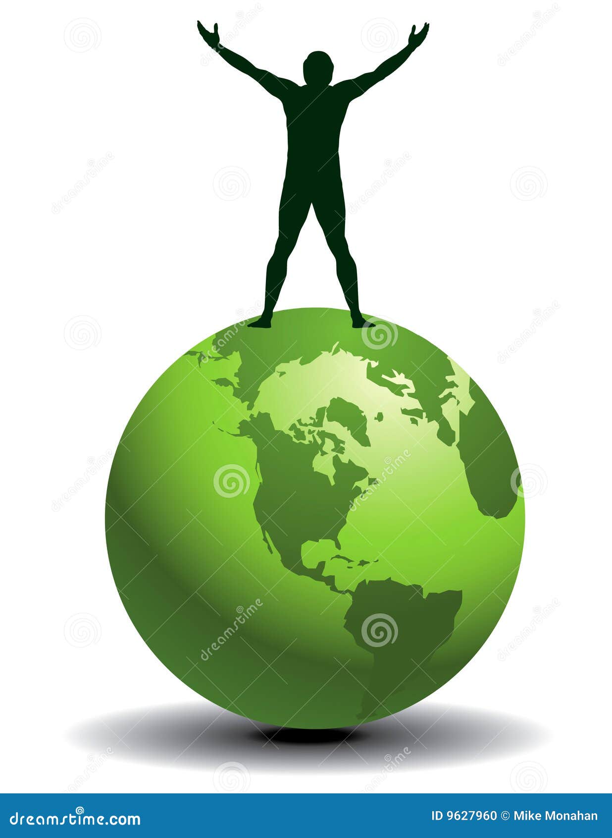 Silhouette D'homme Vert De Globe Illustration de Vecteur - Illustration ...