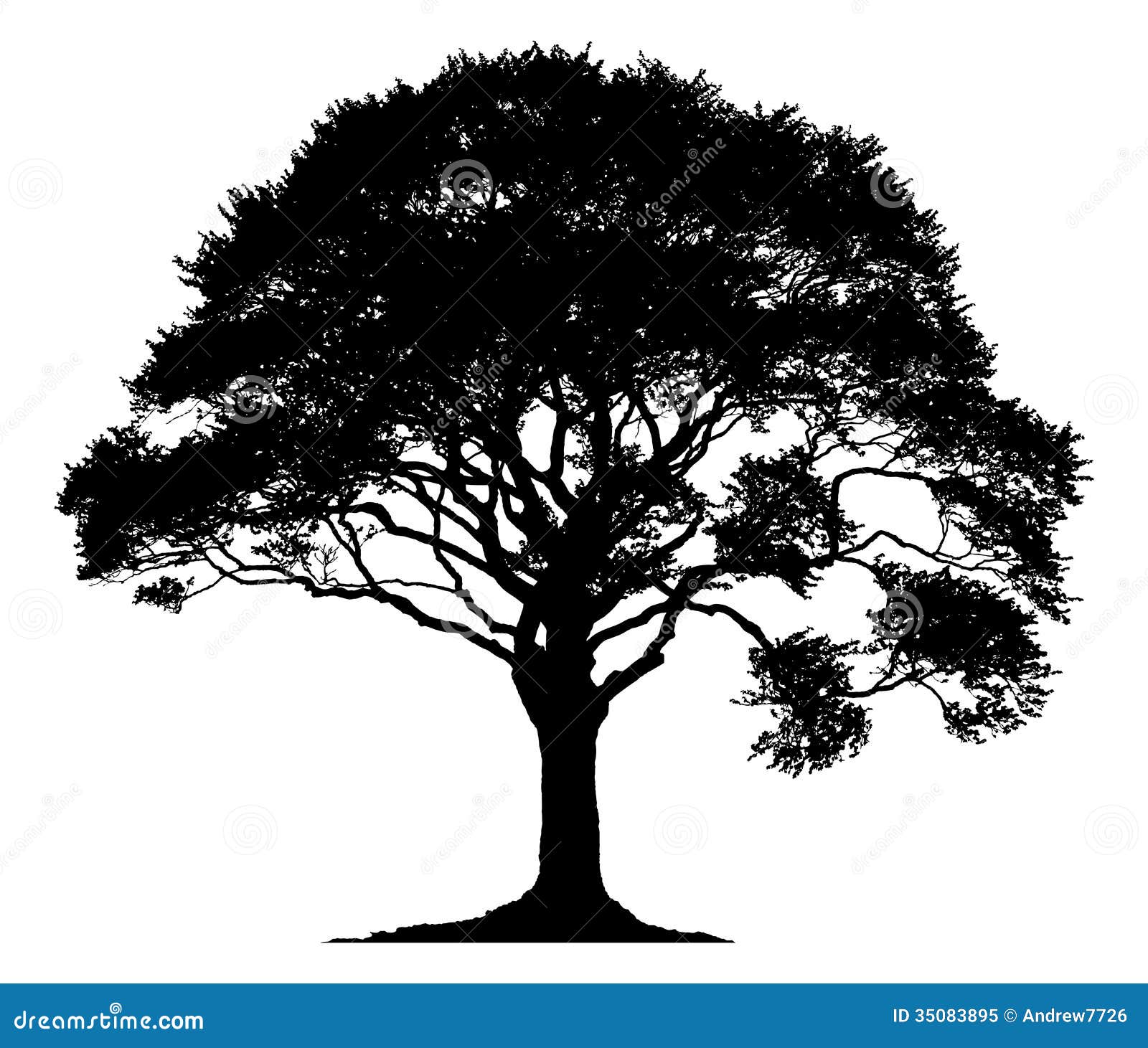Silhouette D'un Arbre Solitaire Illustration Stock - Illustration du ...