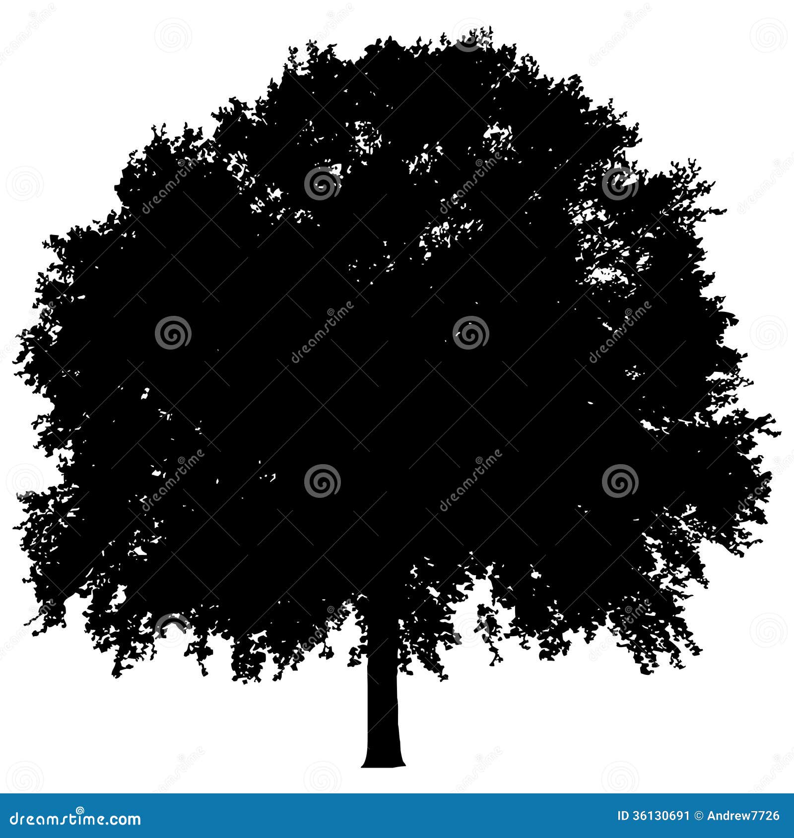 Silhouette D'un Arbre Solitaire Illustration Stock - Illustration du ...