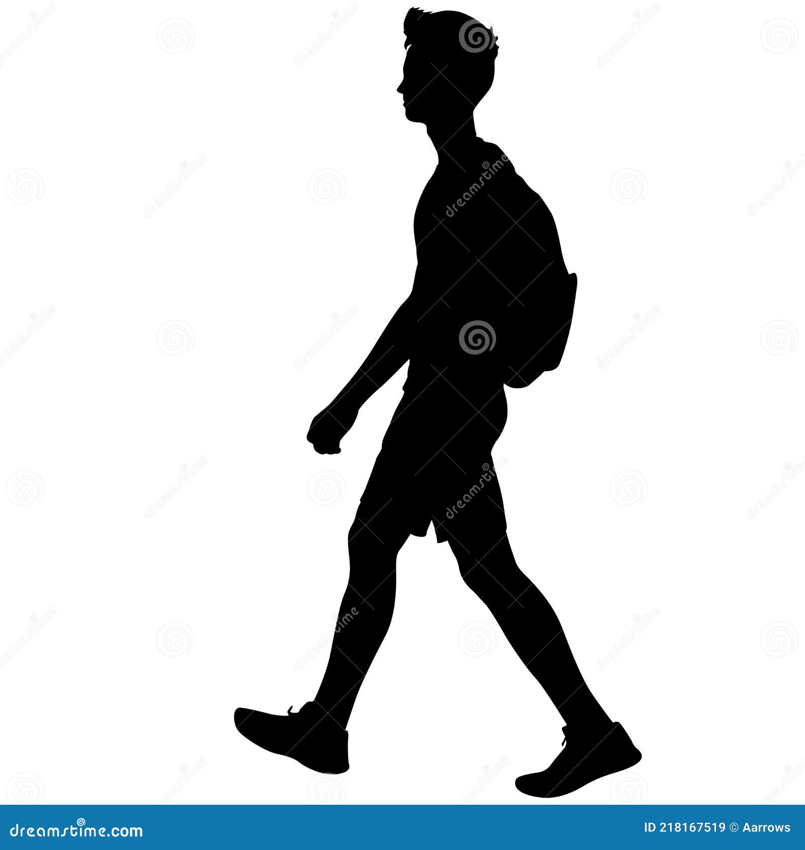 Silhouette D'un Marcheur Sur Fond Blanc Illustration de Vecteur ...