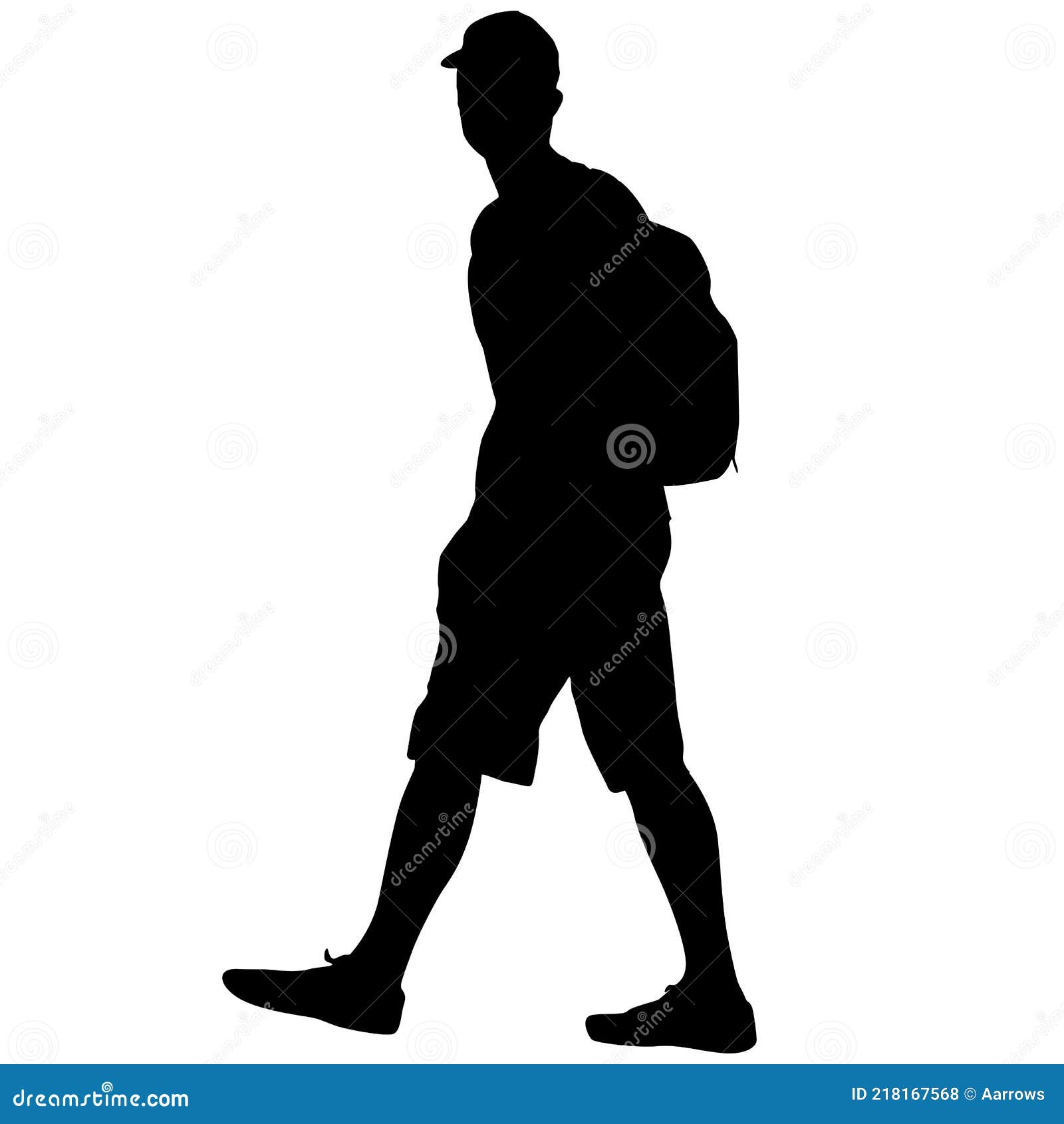 Silhouette D'un Marcheur Sur Fond Blanc Illustration de Vecteur ...