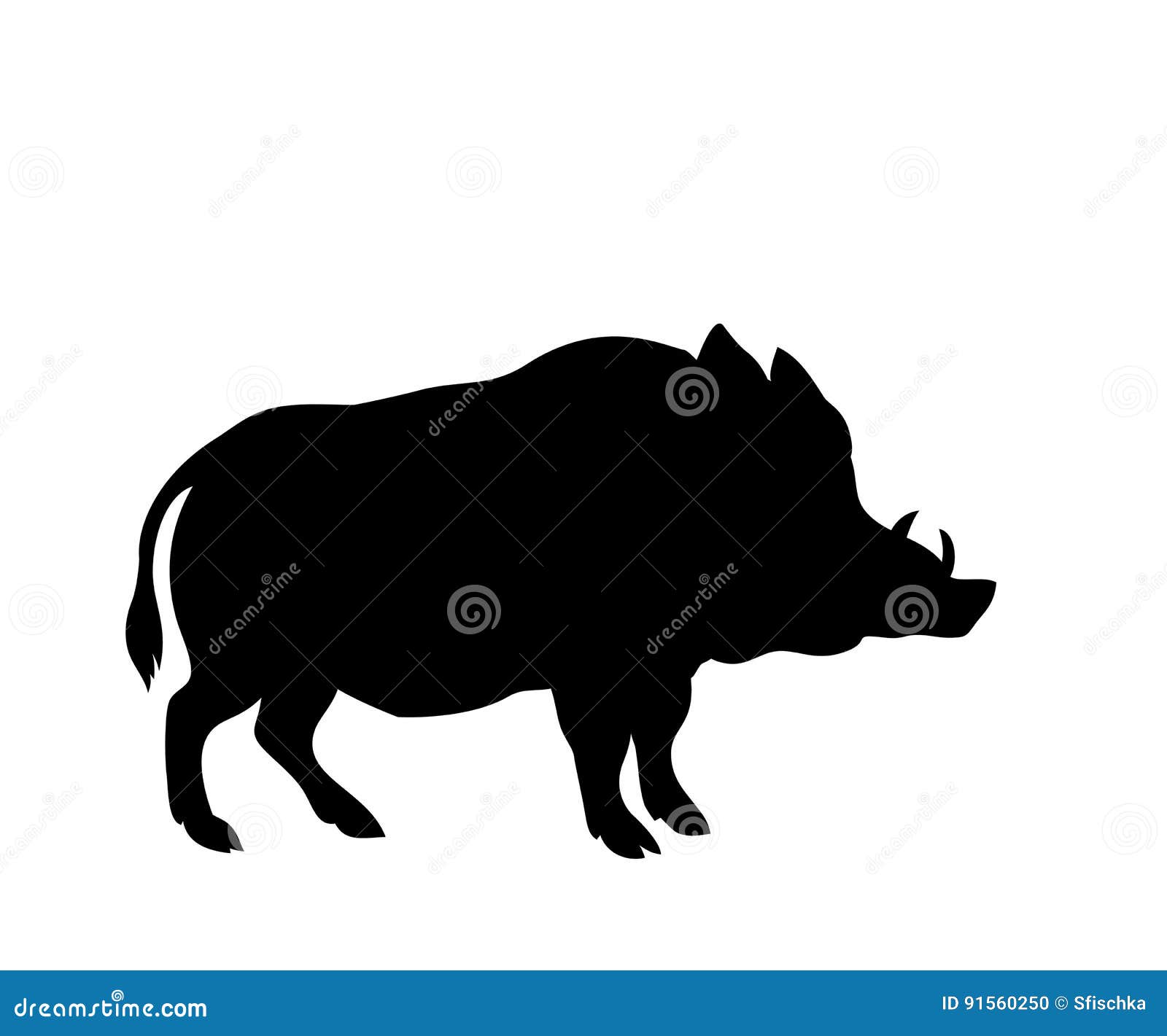 Silhouette D'un Verrat Debout Illustration de Vecteur - Illustration du ...