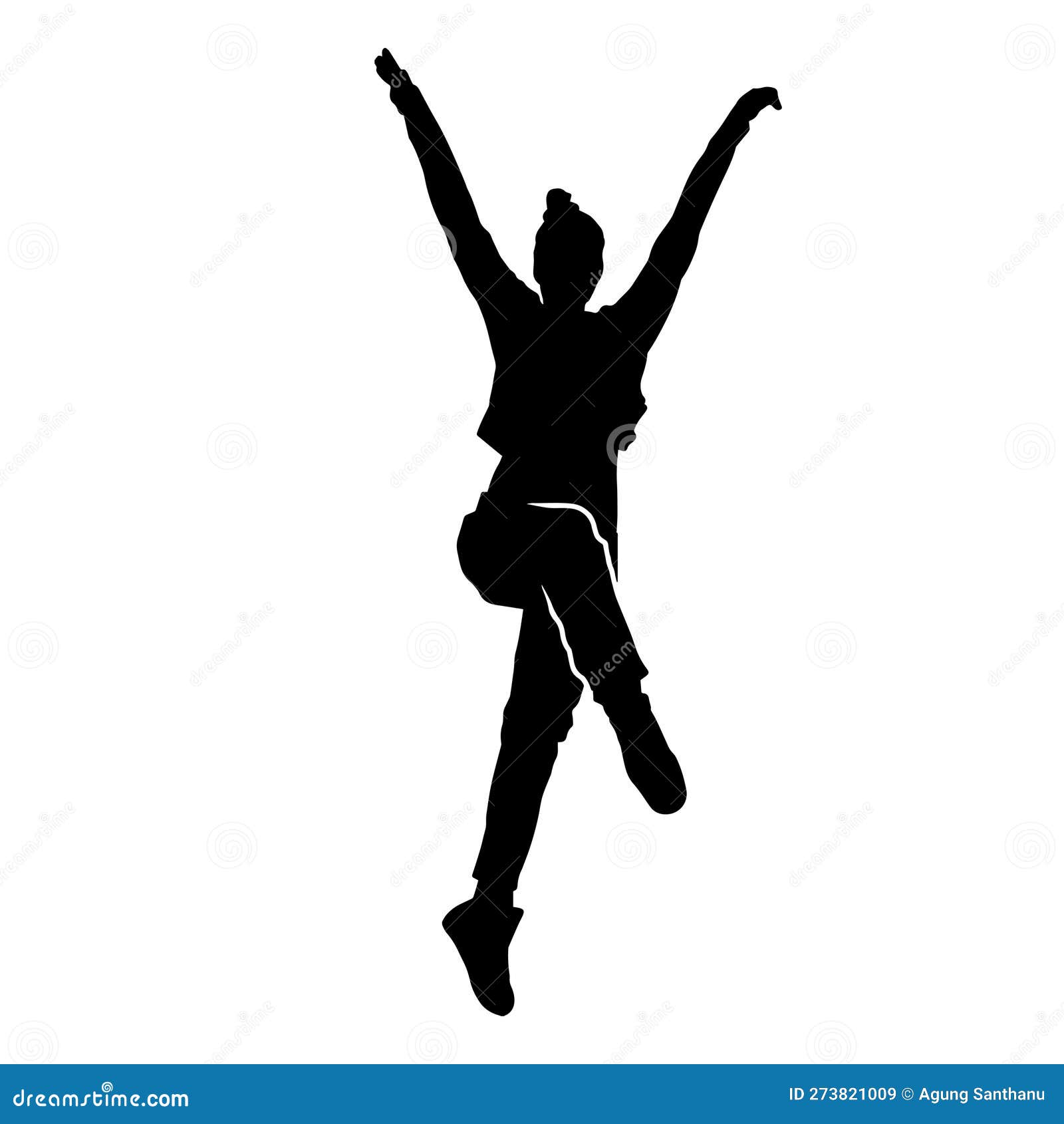 Silhouette of a Female Dance Performer in Action Pose. Stock Vector ...