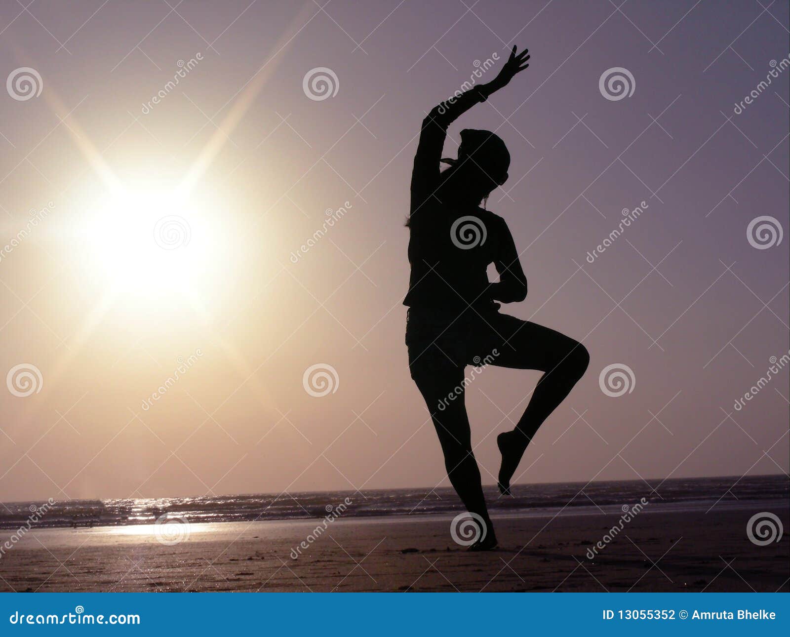 Silhouette Dance Pose stock photo. Image of posing, young - 13055352