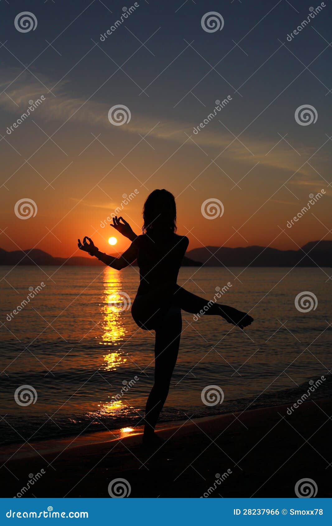 Silhouette of a Dancer in the Beach Stock Photo - Image of portrait ...