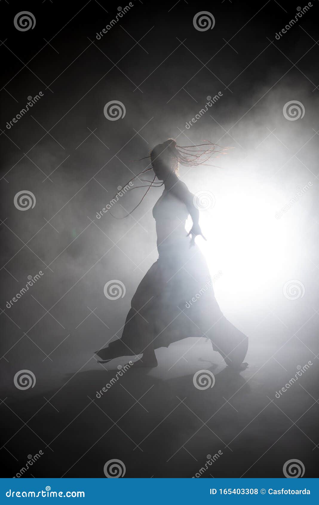 Silhouette Dancer Performing Dance Figures. Stock Photo - Image of ...