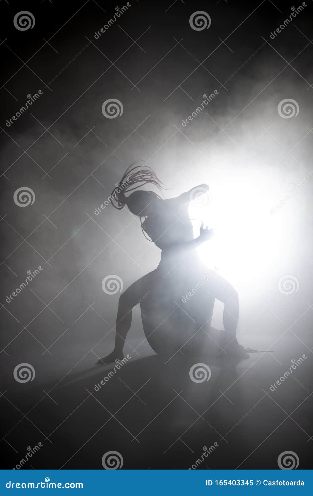 Silhouette Dancer Performing Dance Figures. Stock Image - Image of ...