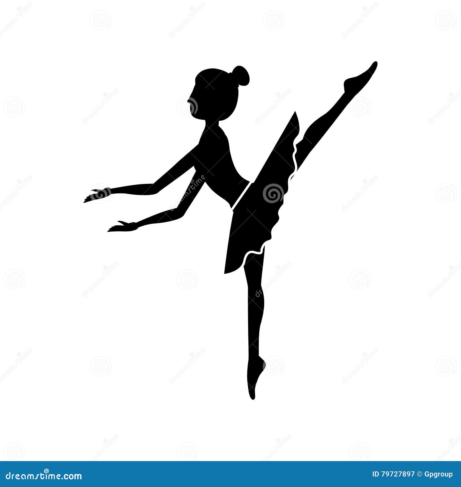 Arabesque Pose, Vector Ballerina In Flat Style. Ballet Dancer Clipart ...
