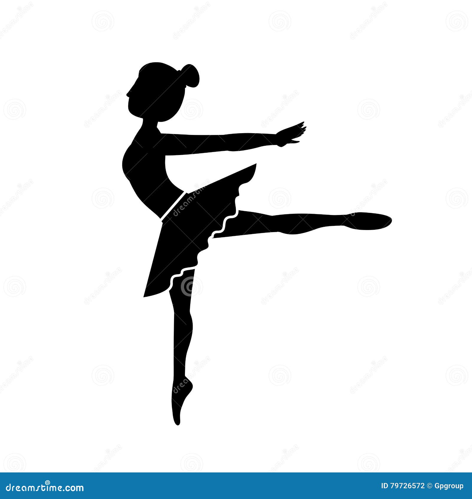 Arabesque Pose, Vector Ballerina In Flat Style. Ballet Dancer Clipart ...