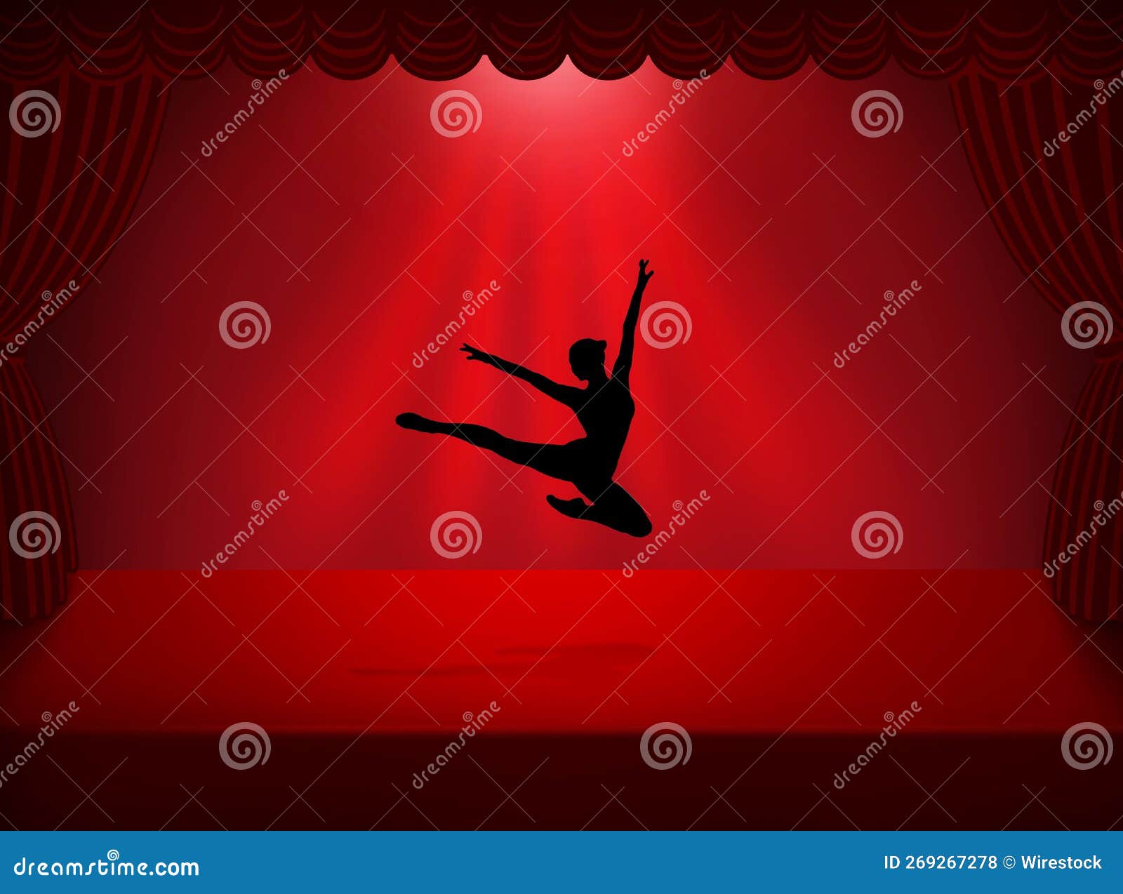 Silhouette of a Dancer on Red Background Stock Photo - Image of energy ...