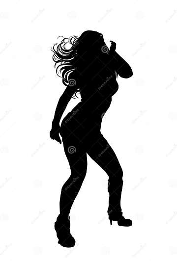 Silhouette Of A Dancing Girl Hand Drawing Not Ai Vector Illustration Stock Vector