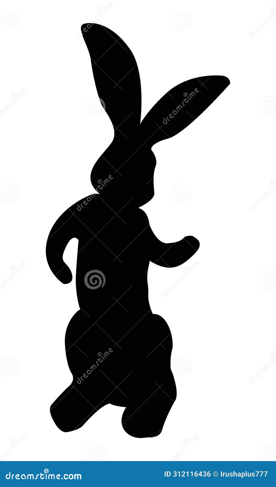 Silhouette of a Dancing Rabbit Vector Monochrome Stock Vector ...