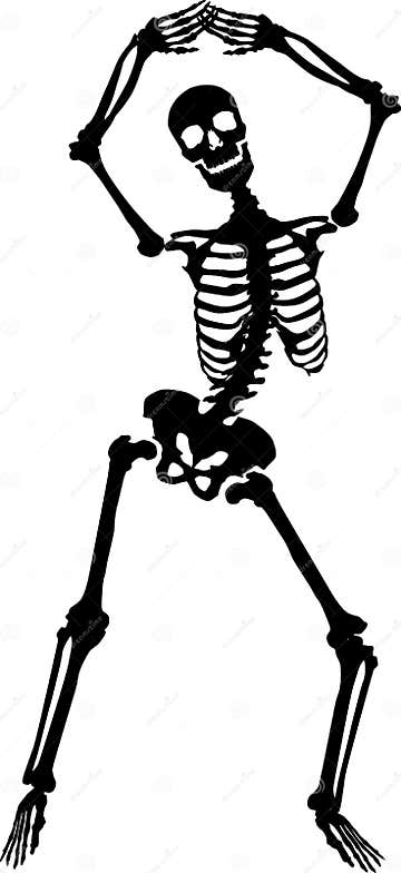 Silhouette Of A Dancing Skeleton Stock Vector Illustration Of Human