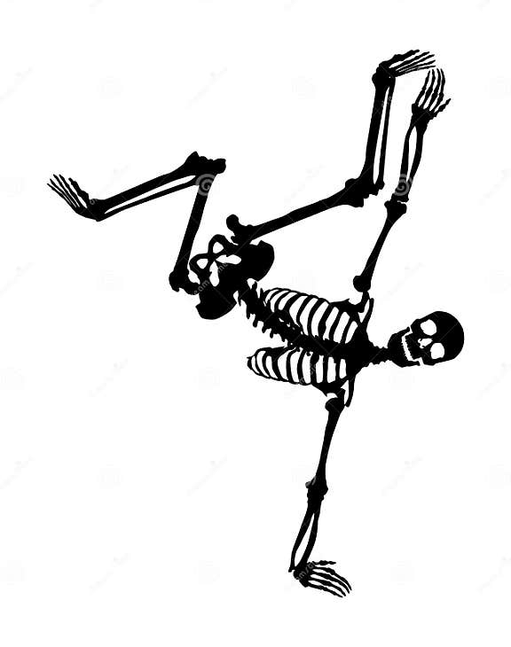 Silhouette Of A Dancing Skeleton Stock Vector Illustration Of Human