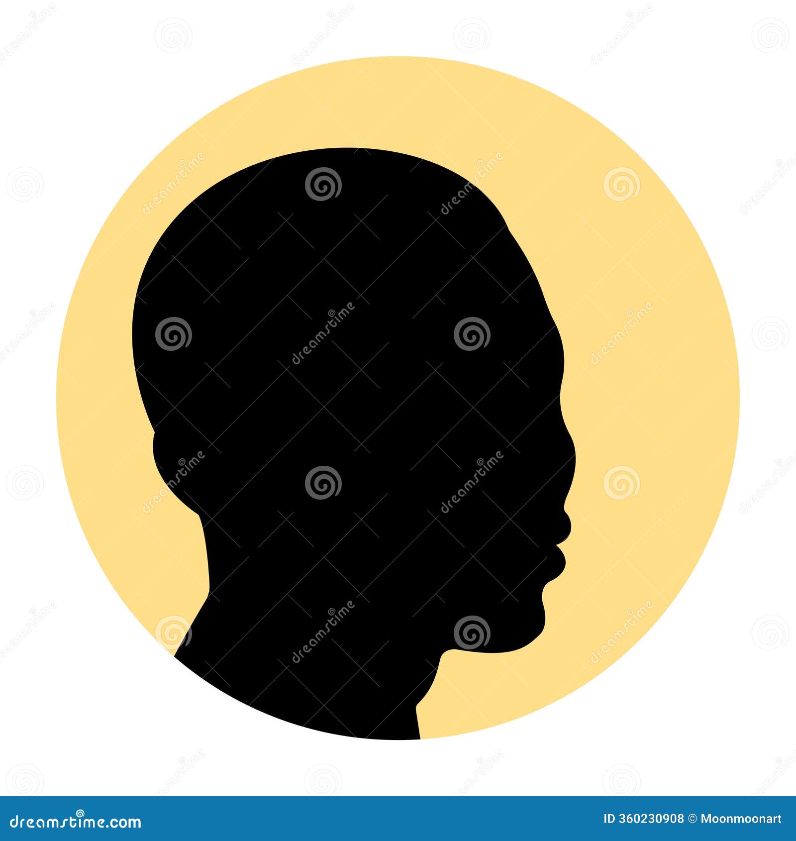 Silhouette of a Dark-skinned Man. Vector Illustration Stock Vector ...