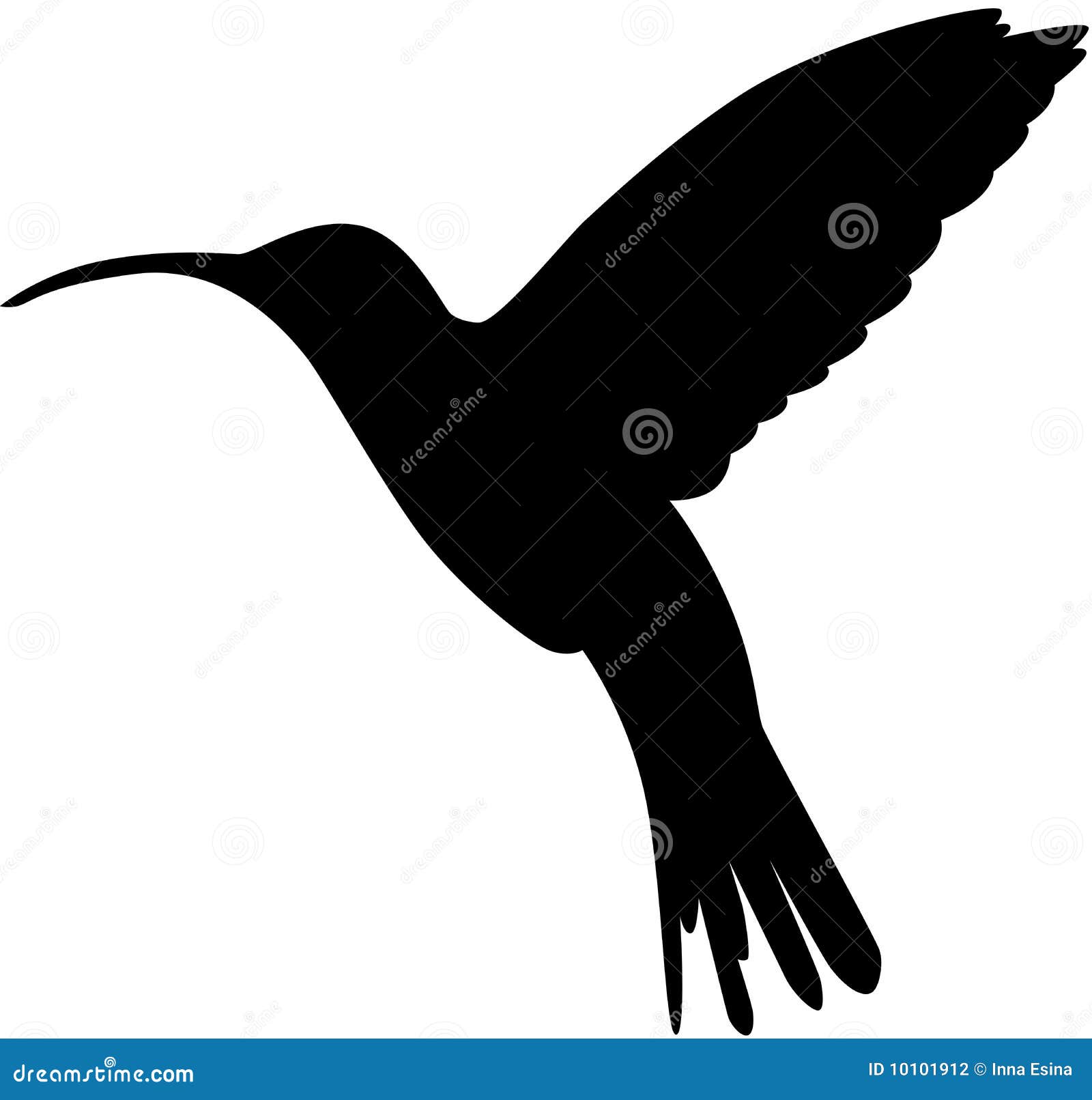 Silhouette de colibri illustration de vecteur. Illustration du mouche ...