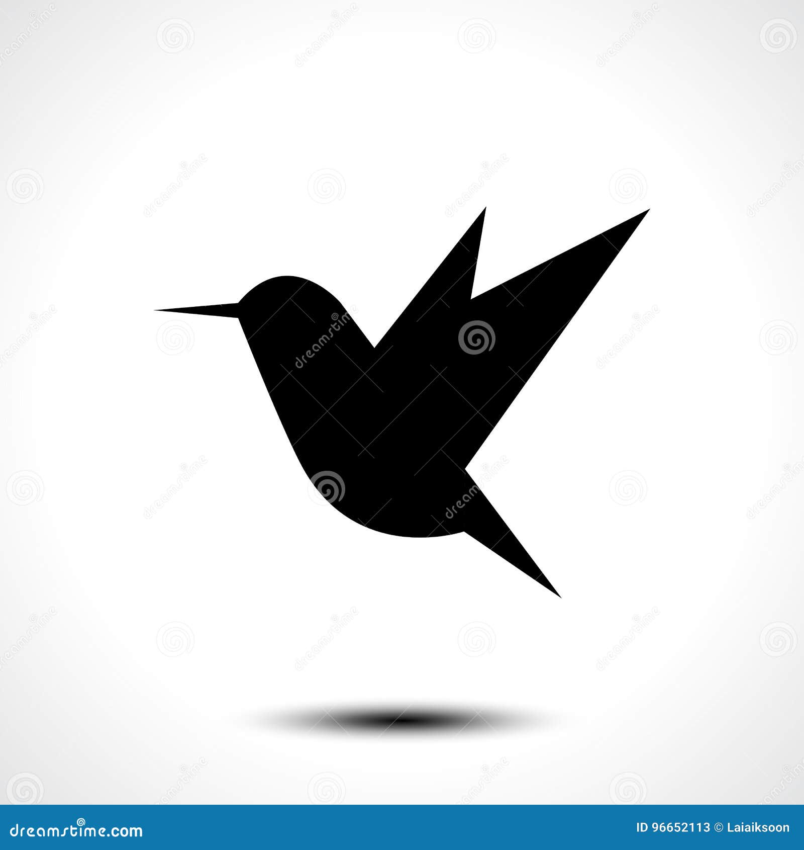 Silhouette De Colibri D'isolement Sur Le Blanc Illustration de Vecteur ...