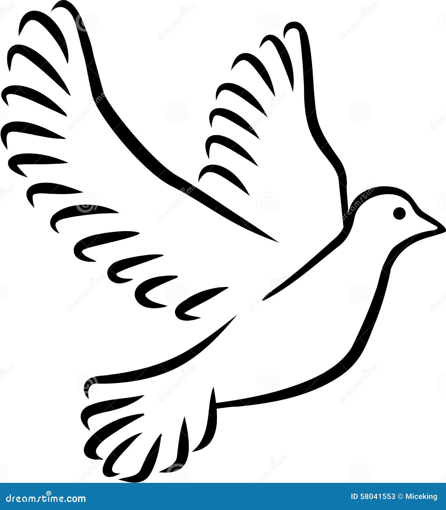 Silhouette De Colombe Dessinée Illustration de Vecteur - Image: 58041553