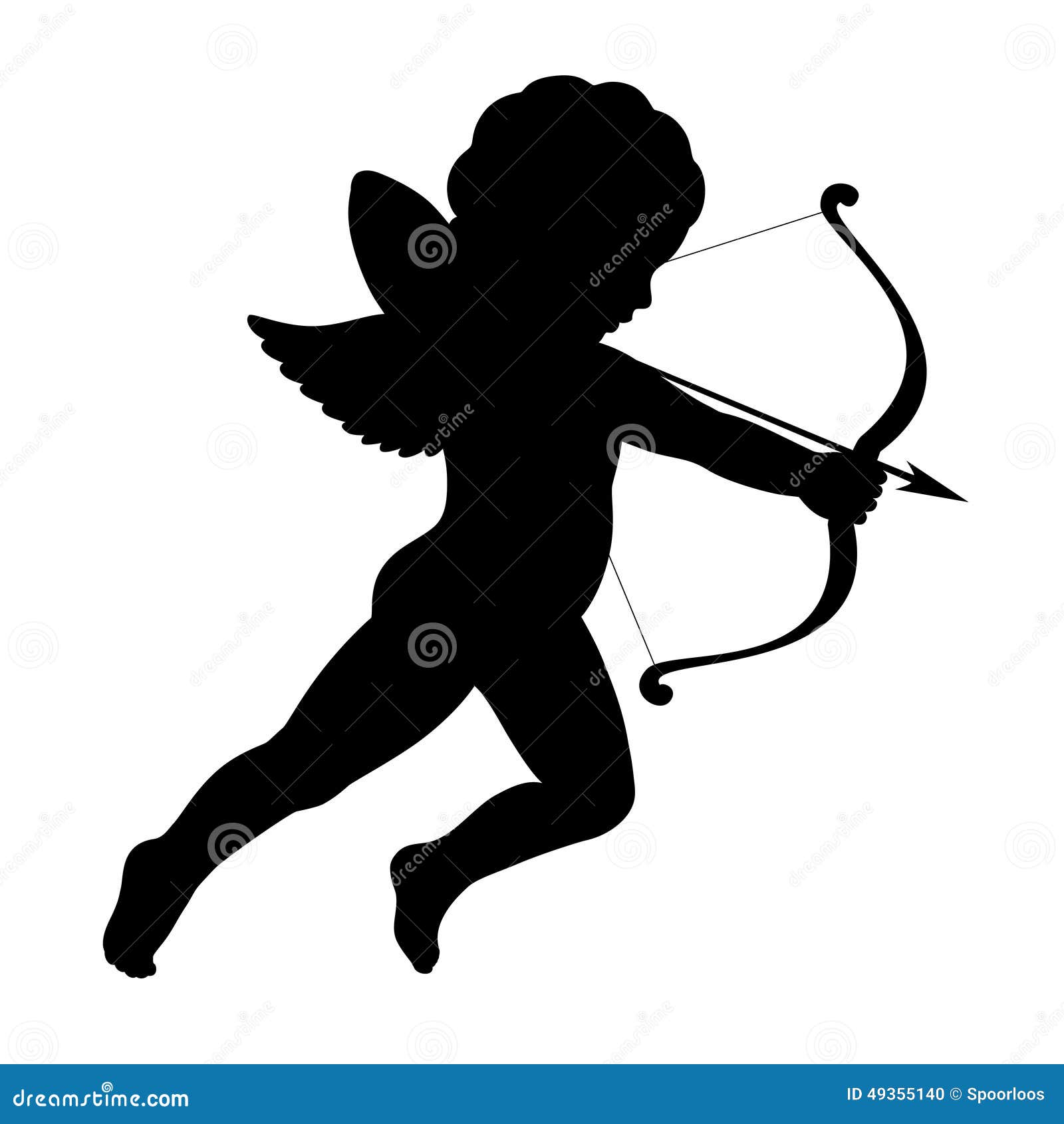 Silhouette de cupidon illustration de vecteur. Illustration du jour ...