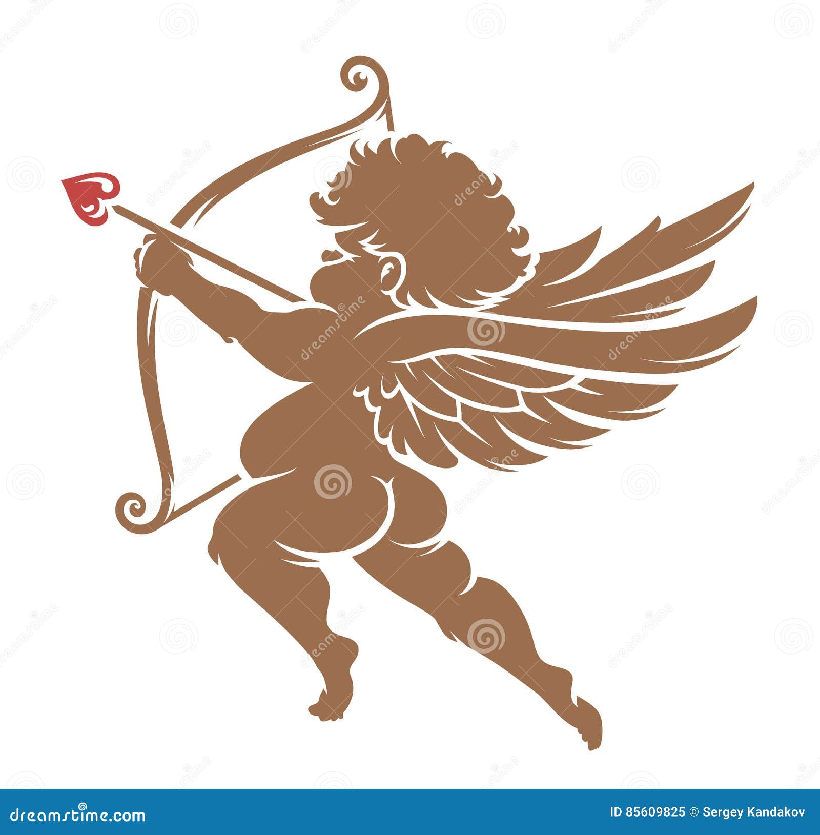 Silhouette De Cupidon De Vecteur Illustration de Vecteur - Illustration ...