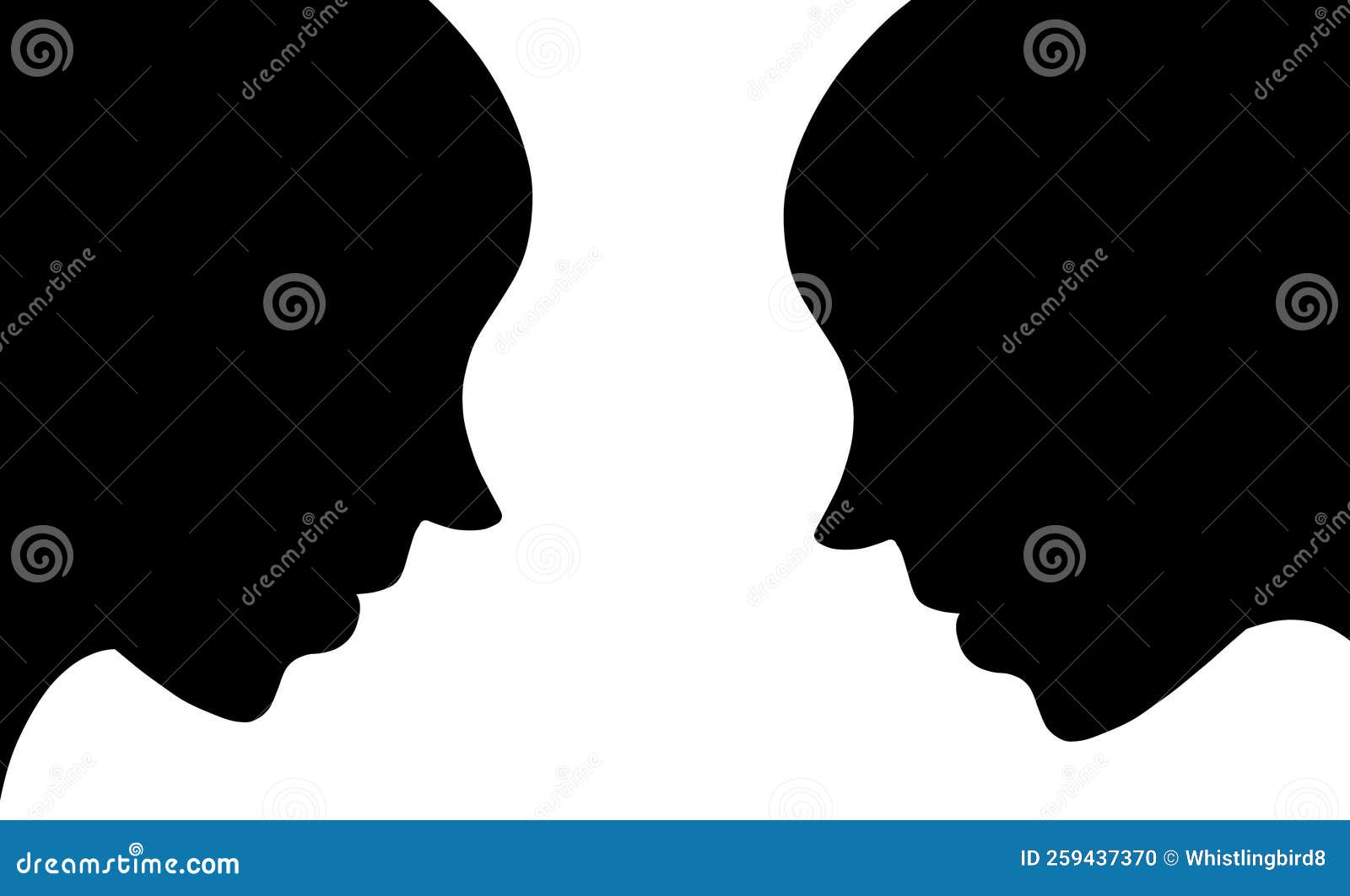 Silhouette De Deux Faces Sur Fond Blanc Illustration Stock ...