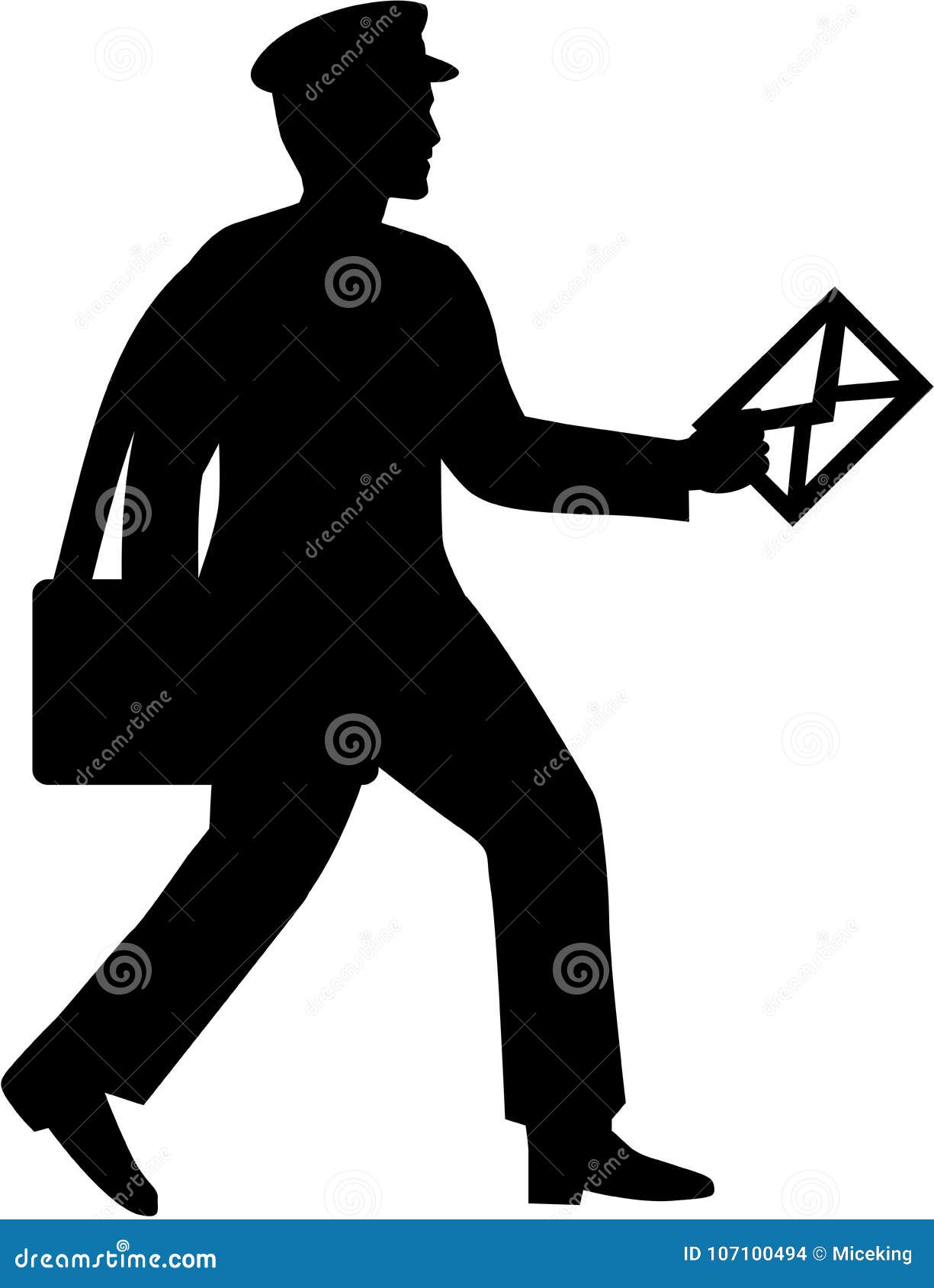 Silhouette De Facteur Avec La Lettre Illustration de Vecteur ...