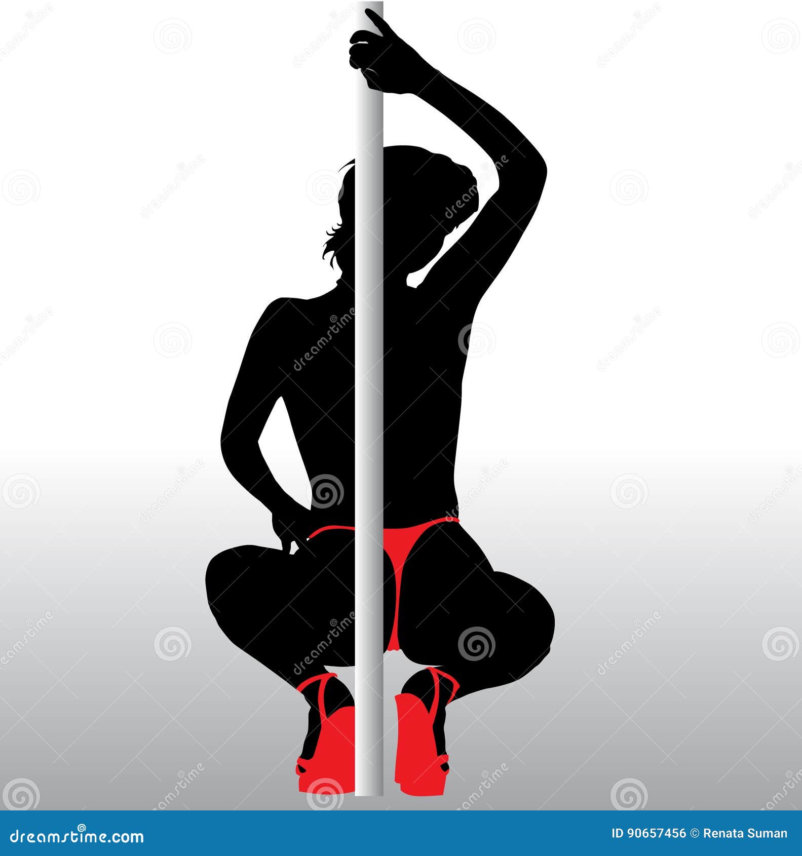 Silhouette De Fille De Strip Tease Illustration De Vecteur