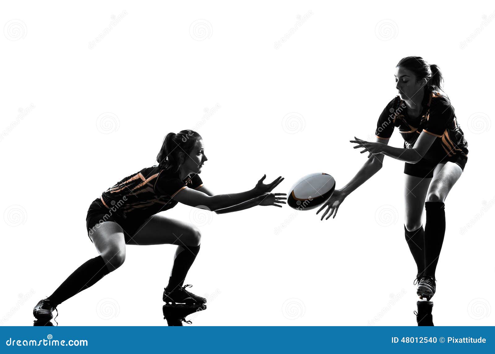 Silhouette De Joueuses De Femmes De Rugby Photo stock - Image du ombre ...