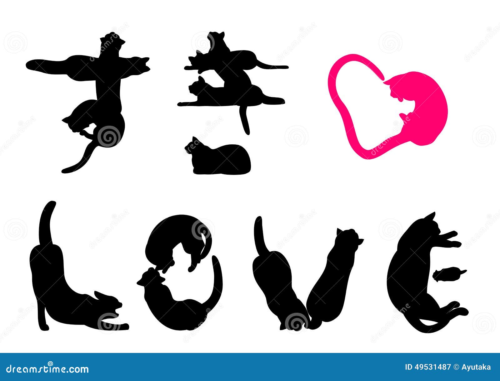 Silhouette De Lettres De Chats Illustration de Vecteur - Illustration ...