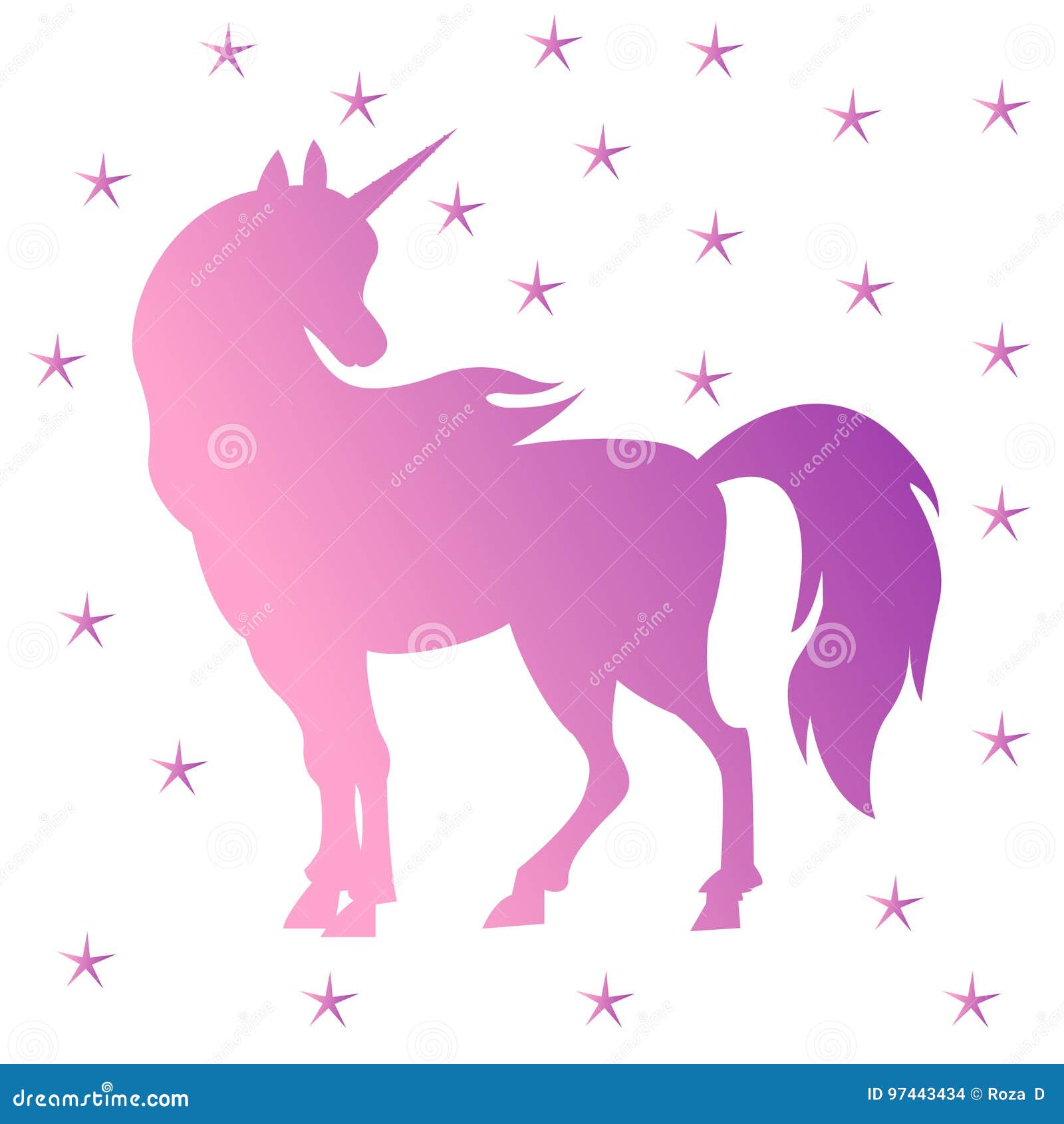 Silhouette De Licorne, Rose Illustration de Vecteur - Illustration du ...