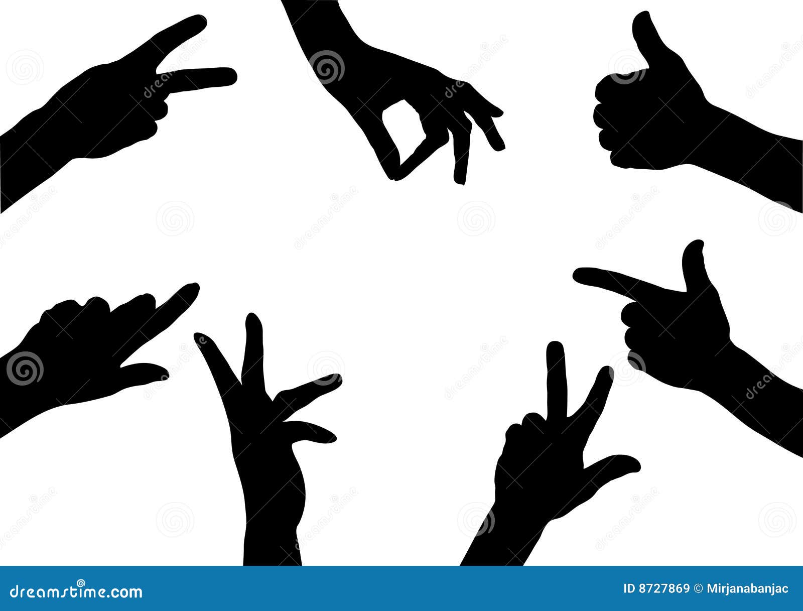 Silhouette de main illustration de vecteur. Illustration du identité ...