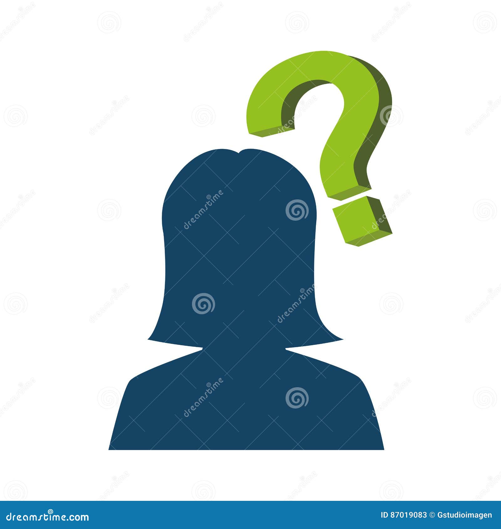 Silhouette De Personne Avec Le Point D'interrogation Illustration de ...