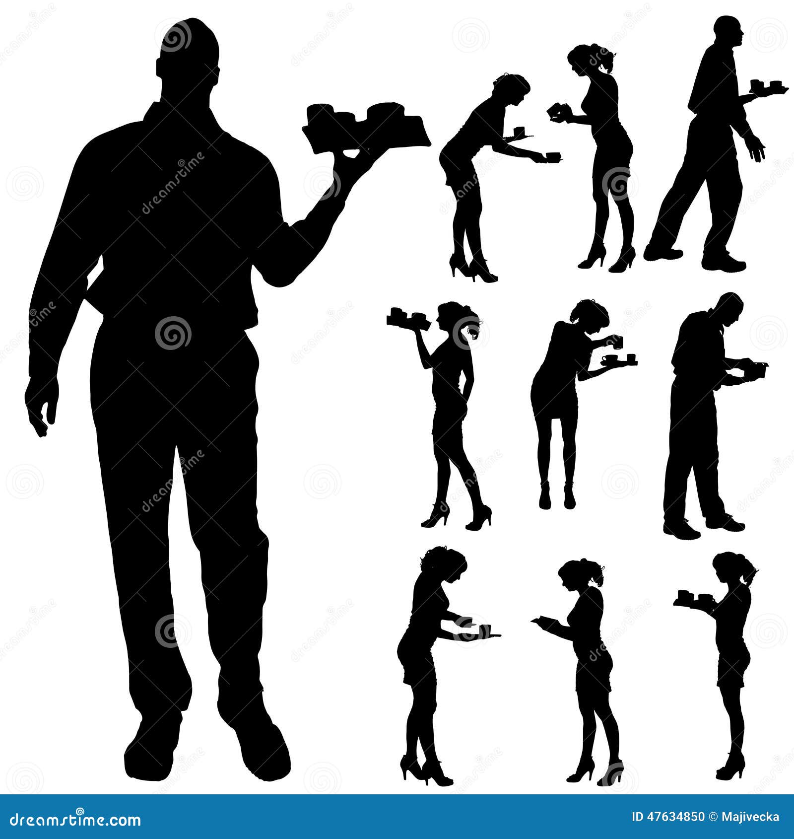 Silhouette De Serveur De Vecteur Illustration de Vecteur - Illustration ...