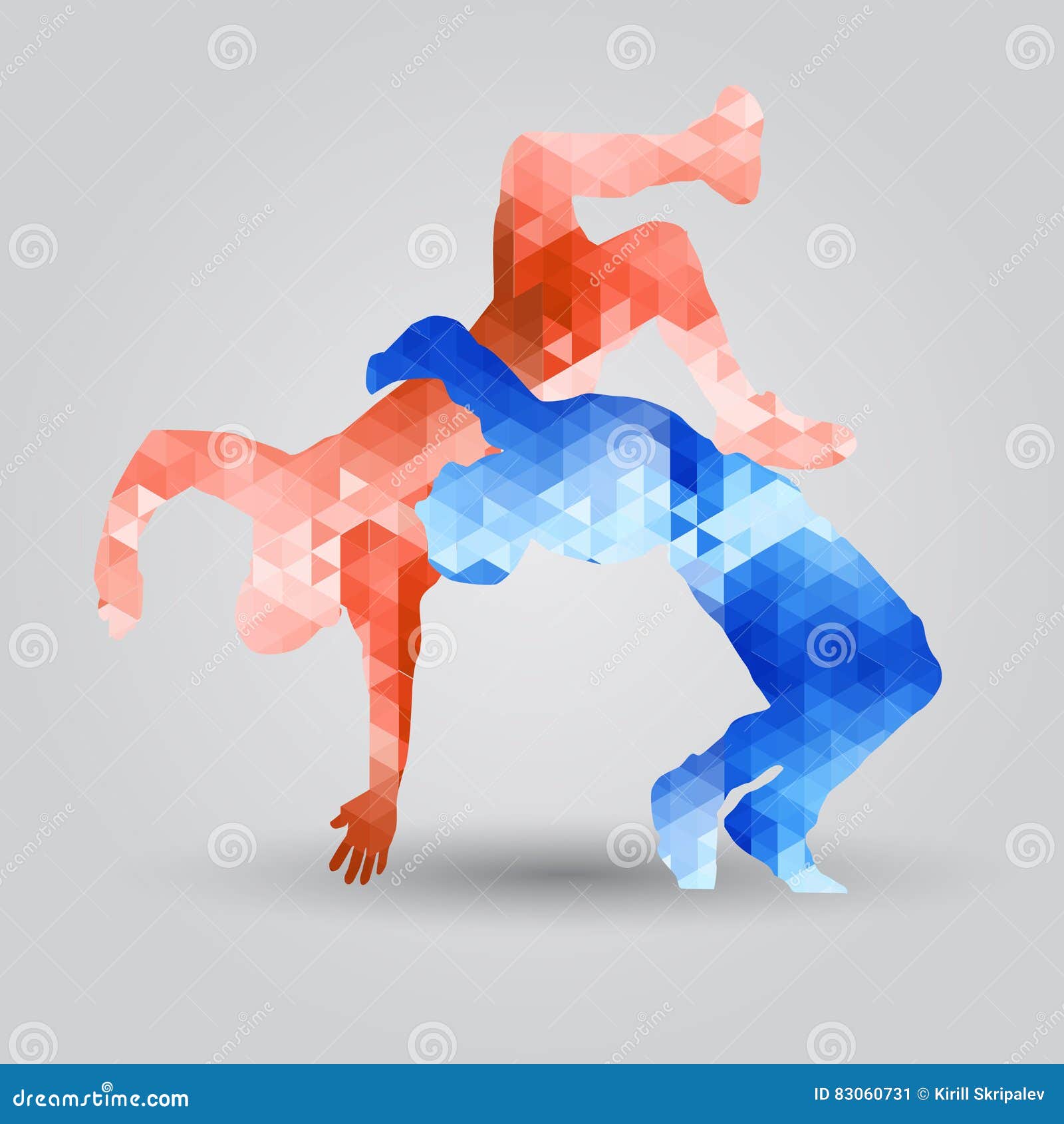 Silhouette De Triangle De La Lutte Romaine Grecque Illustration de ...