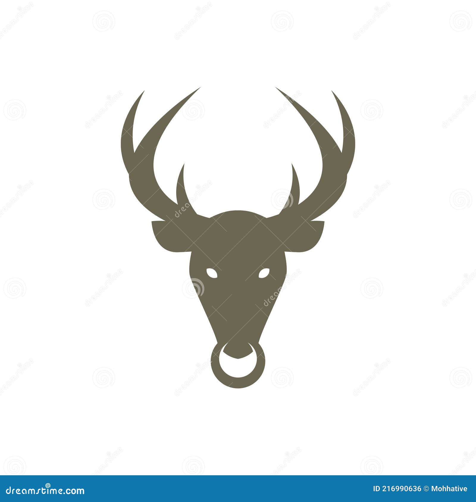 Dear Head With Antlers In Front Of Meadow Grass Inside Crest Shield ...