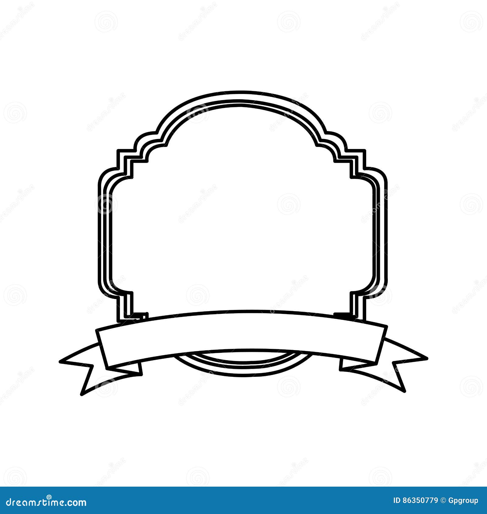Silhouette Decorative Heraldic Frame Design Stock Illustration ...