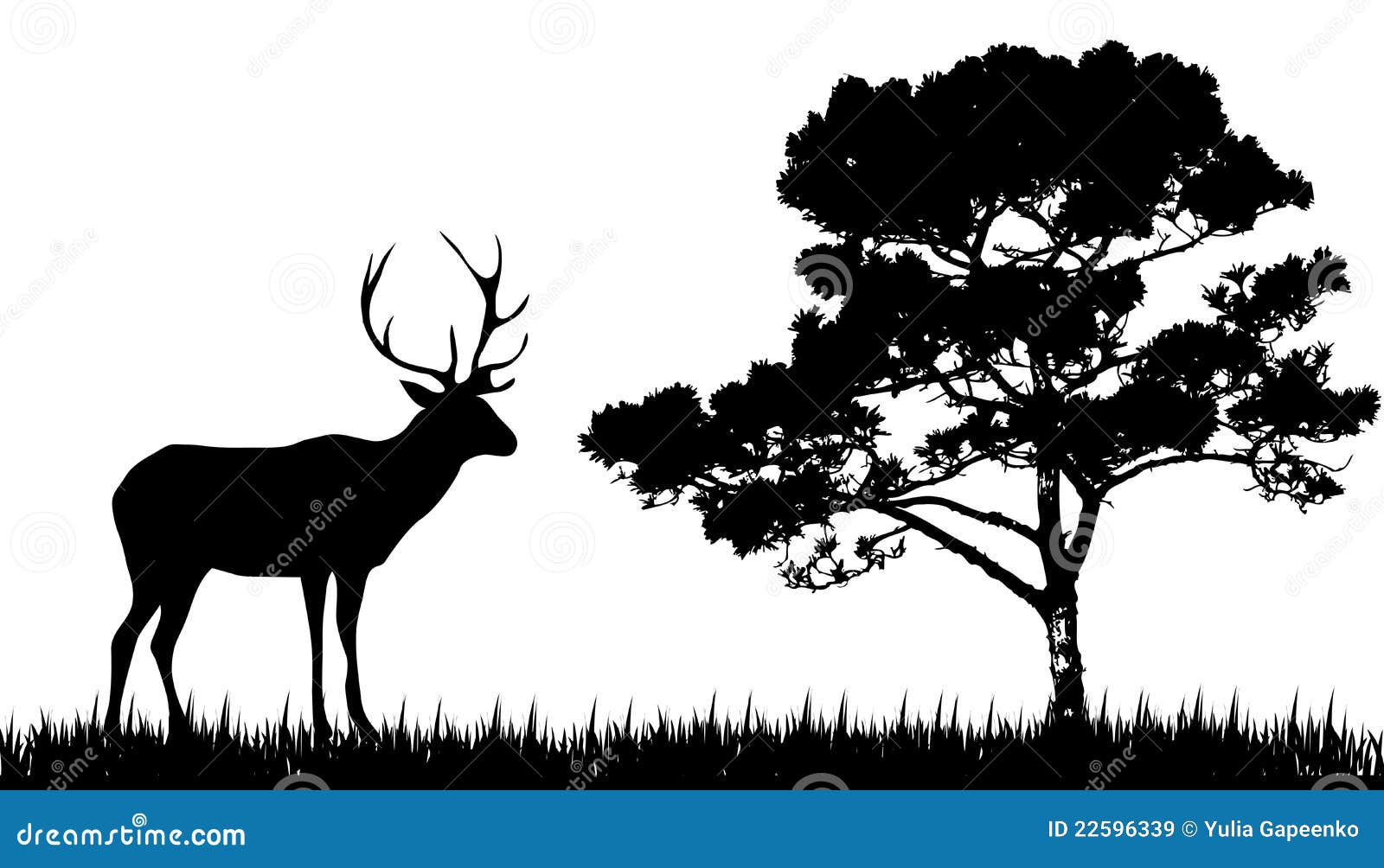 Deer Silhouette Set Cartoon Vector | CartoonDealer.com #193197161