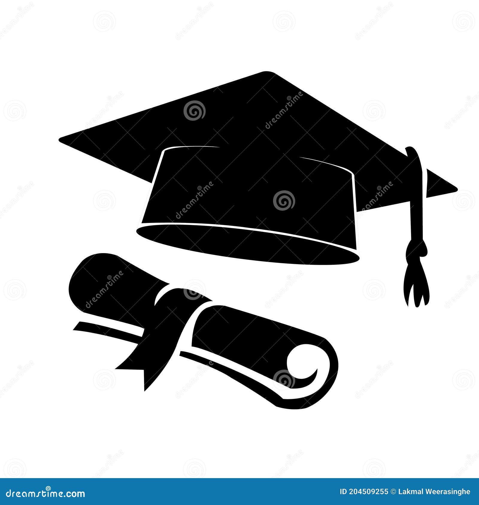 Silhouette Del Cappello E Del Diploma Di Laurea Illustrazione ... Silhouette Del Cappello E Del Diploma Di Laurea Illustrazione ...