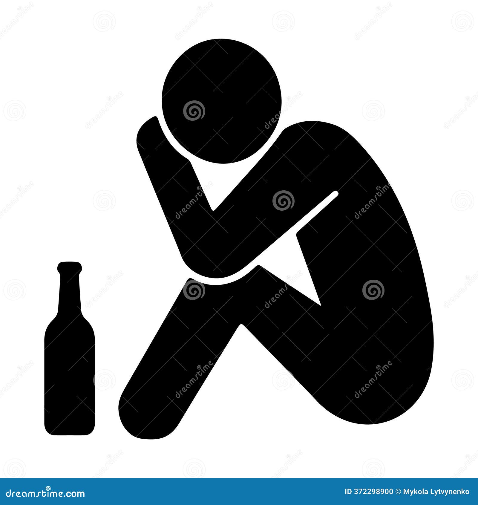 Alcohol Addiction Line Icon. Difficult Stress Sign. Neon Light Glow ...