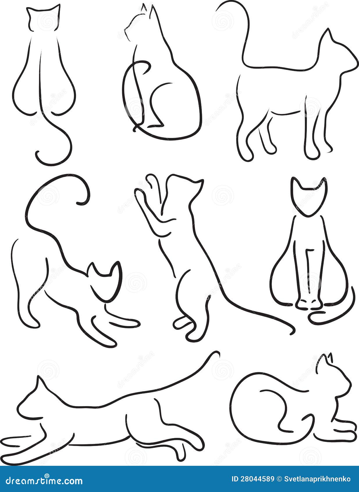 Silhouette des chats. illustration de vecteur. Illustration du ...