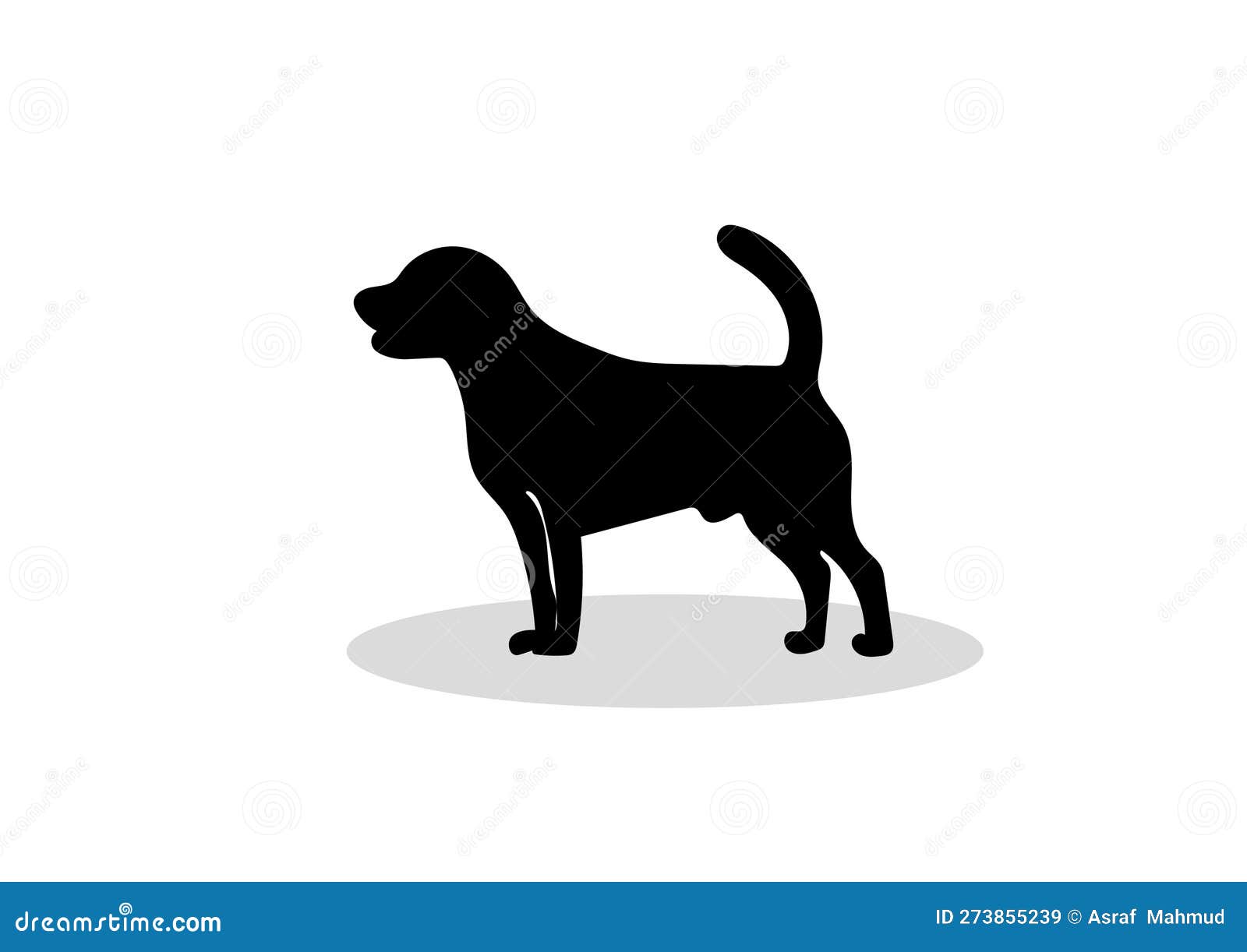 A Dog Silhouette Vector Illustration on a White Background, Easy ...