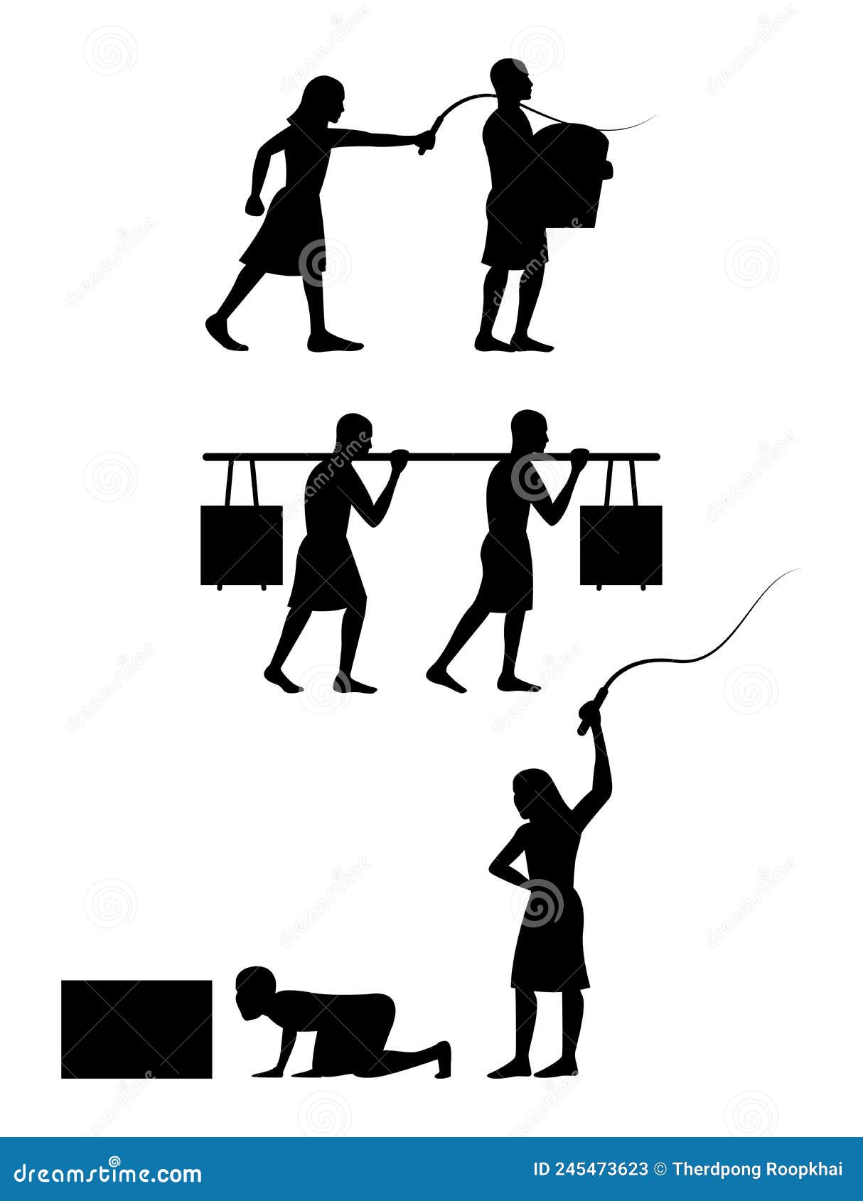 Silhouette Design of Slave of Egypt Buiding Pyramid Stock Vector ...