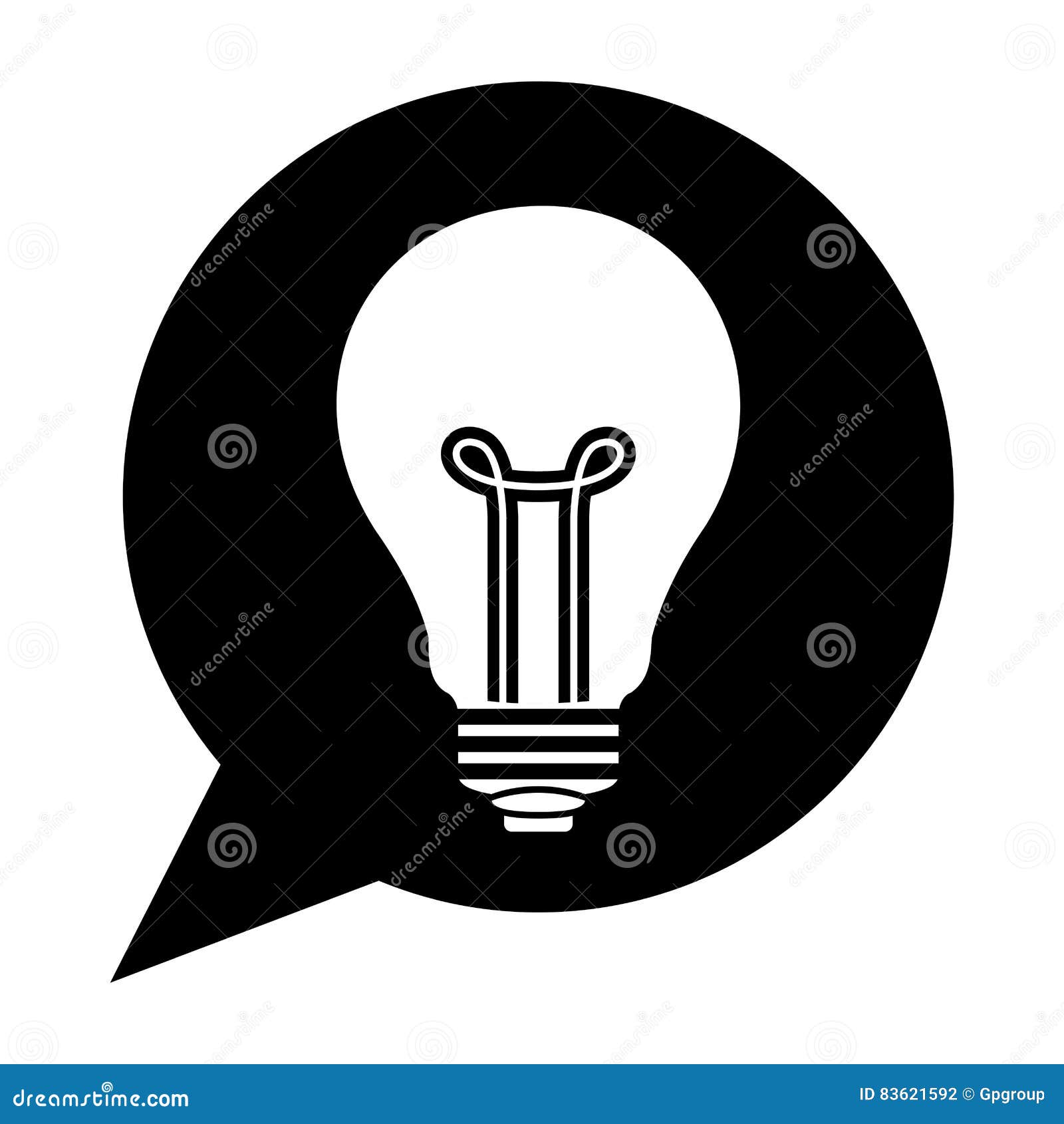 Silhouette Dialog with Light Bulb Inside Stock Vector - Illustration of ...