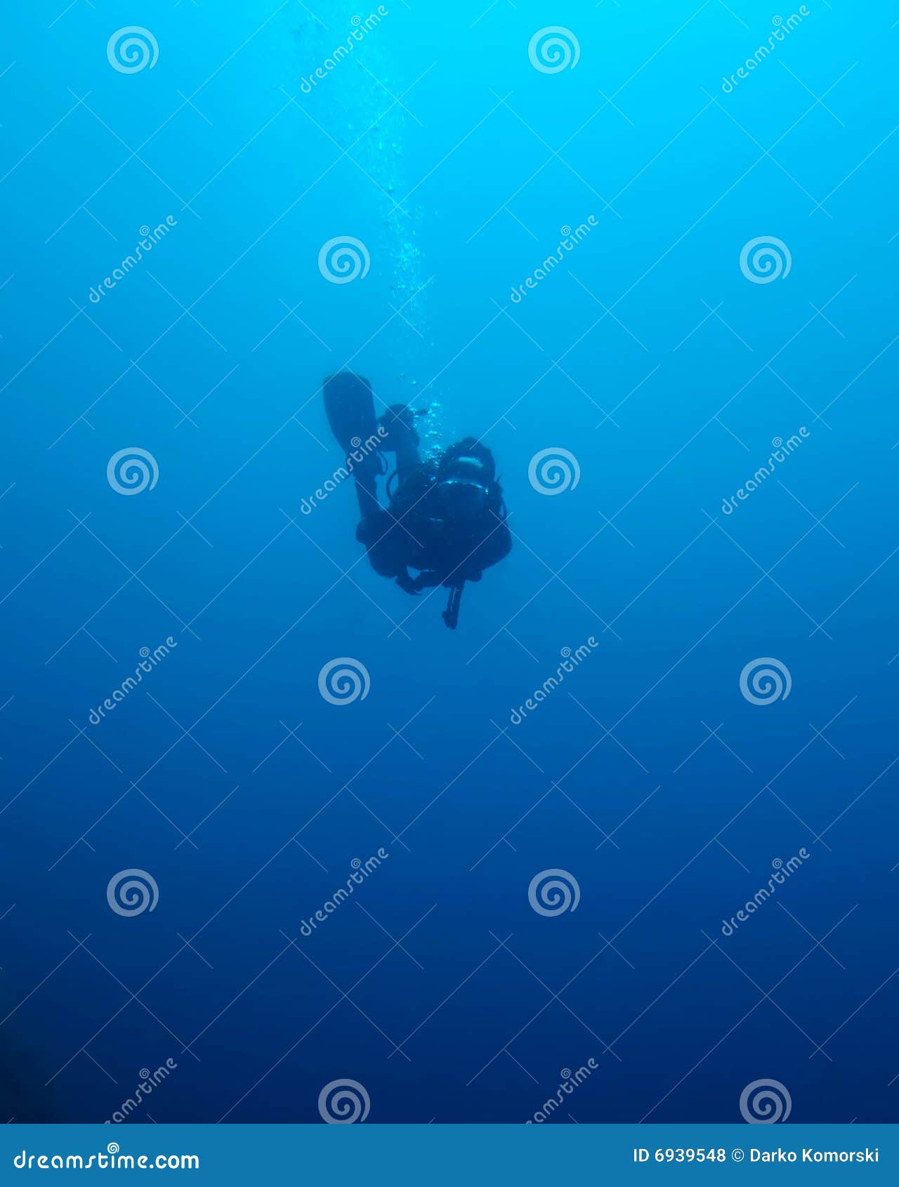 Silhouette of a Diver Going Deep Stock Photo - Image of swim, adventure ...