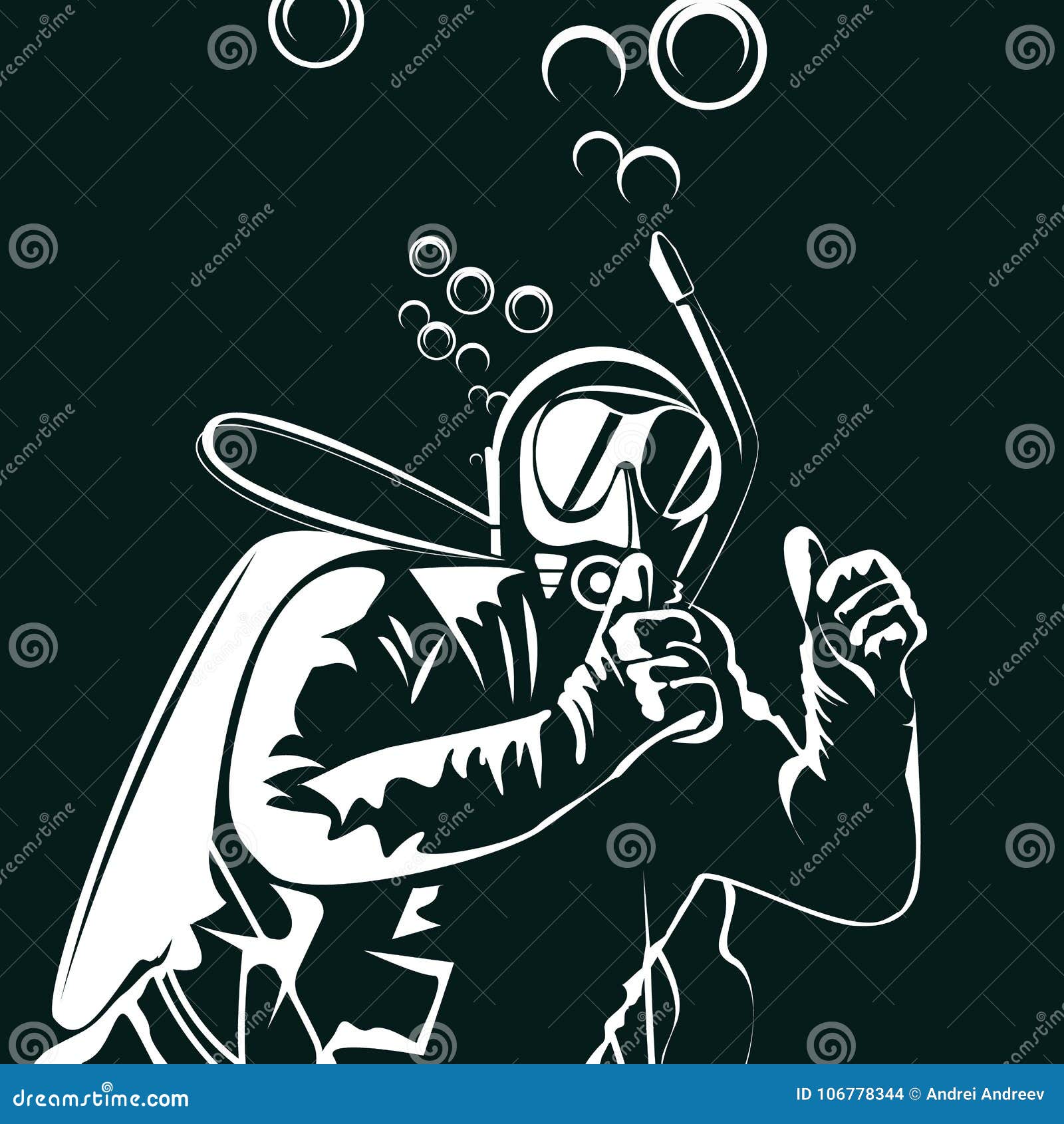 Diver Man Vector. Animated Character Creation Set. Under Water. Scuba ...