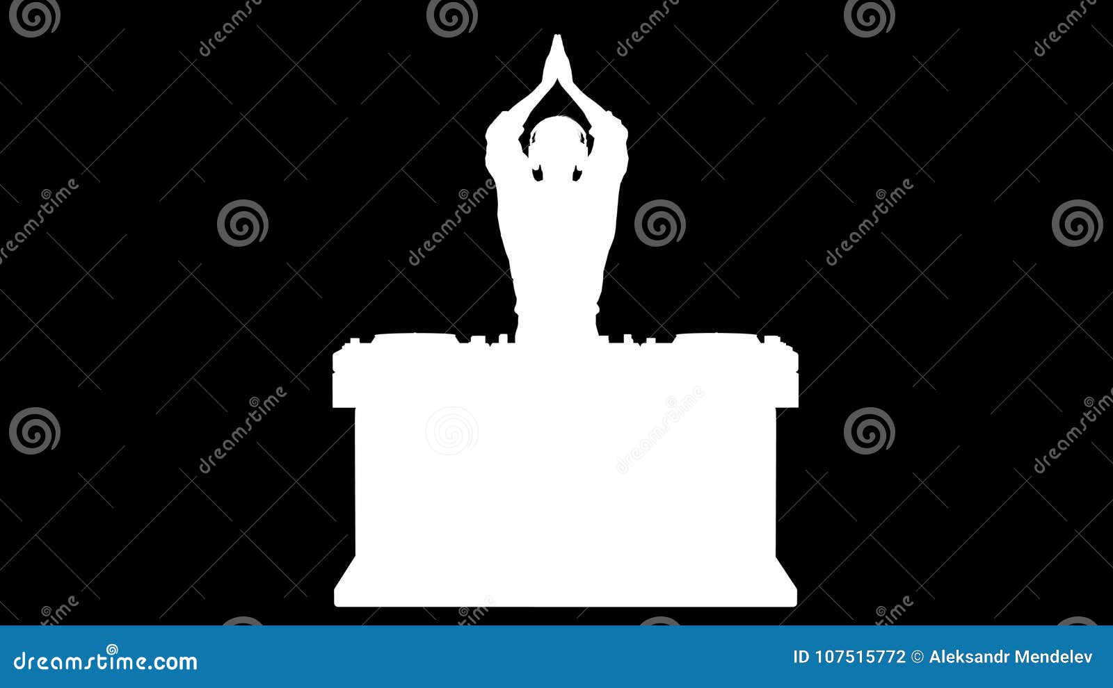 Silhouette of the DJ. Alpha Channel. Alpha Matte. 4K. Stock Footage ...