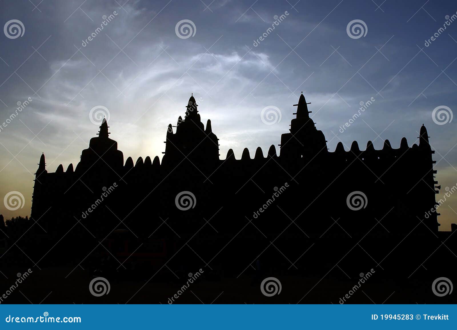 Silhouette of Djenne S Mud Mosque Stock Image - Image of heritage ...