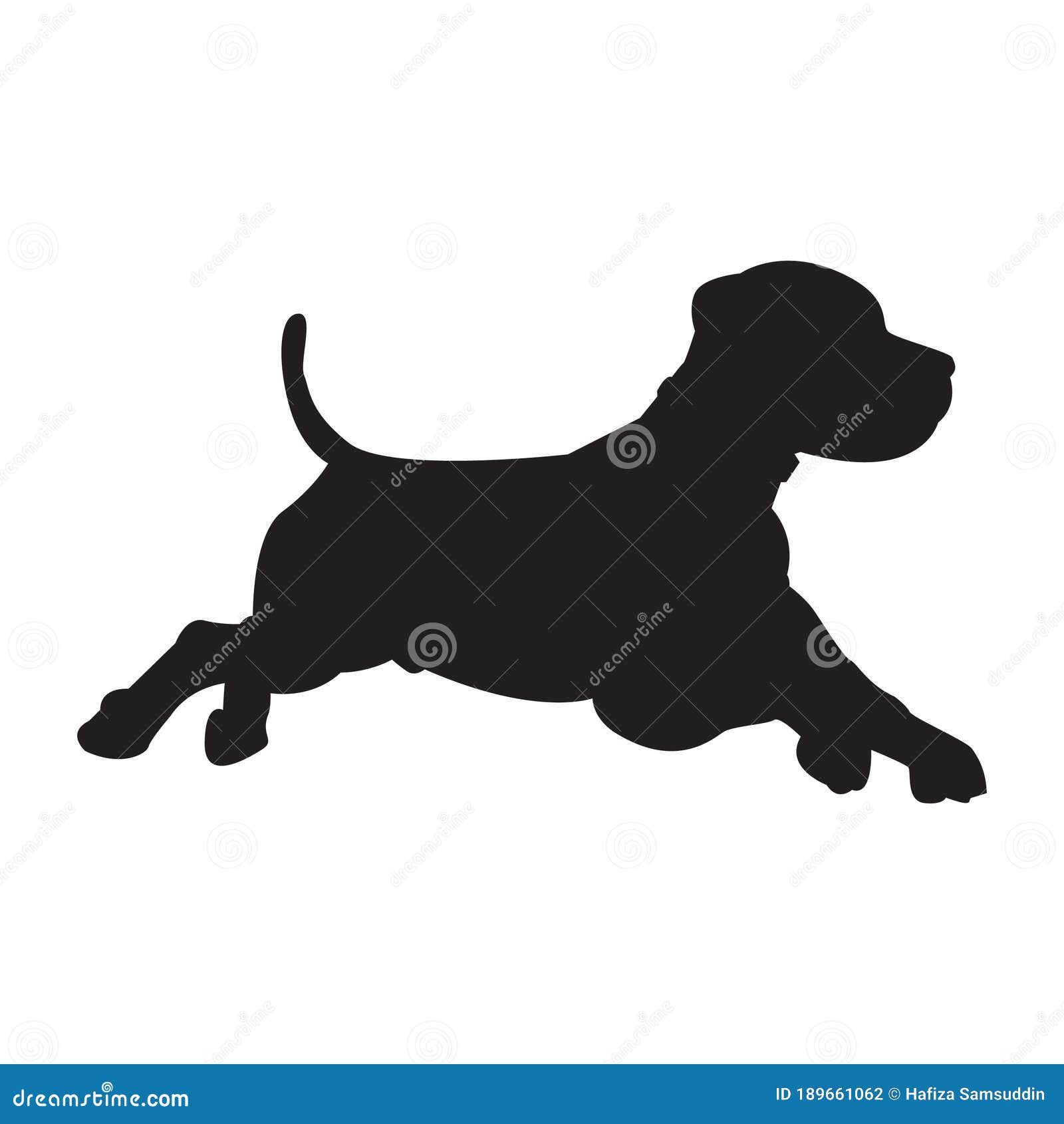 Silhouette of Dog Running. Vector Illustration Decorative Design Stock ...